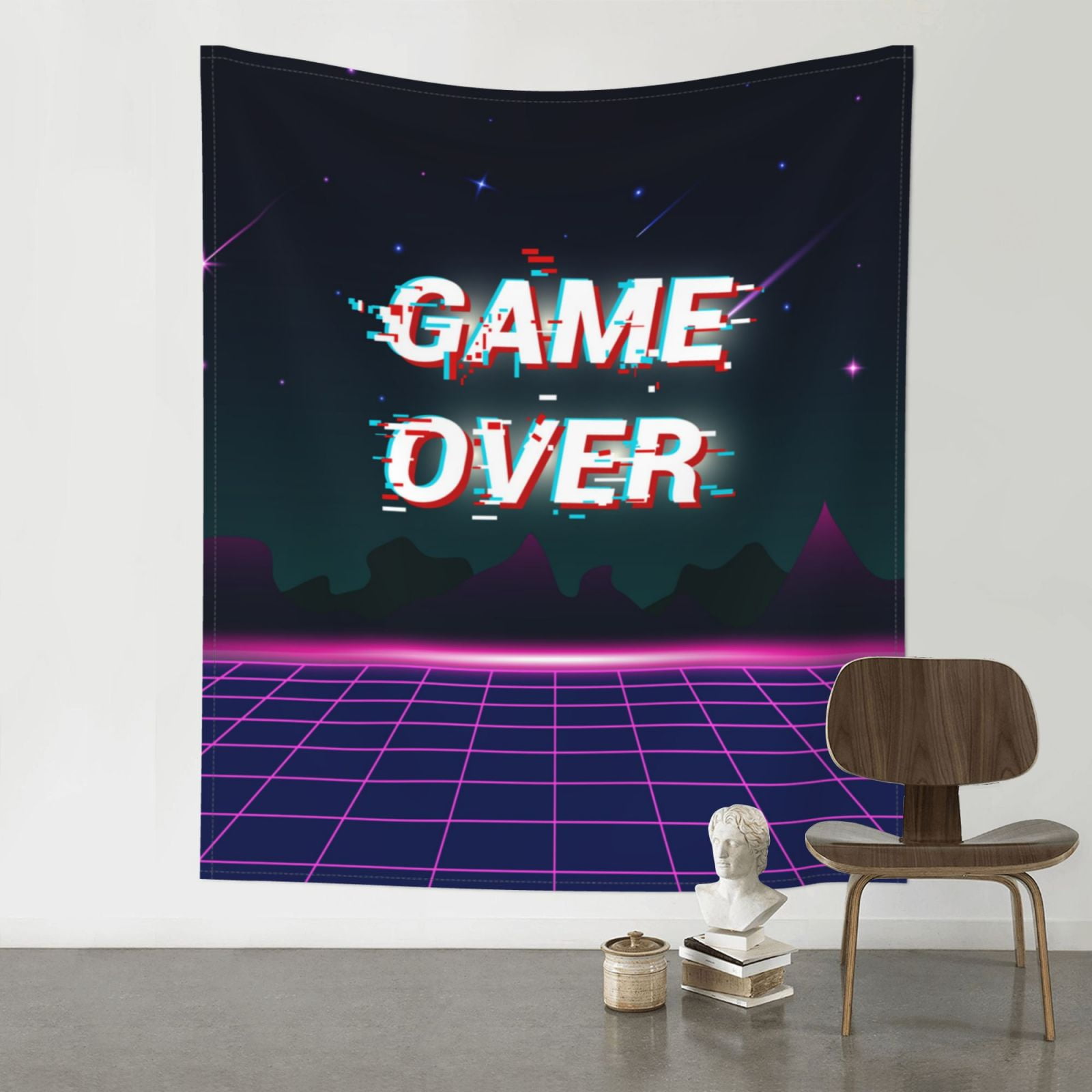 ZNDUO Retro Game Over Pattern Wall Tapestry, Tapestries for Living Room ...