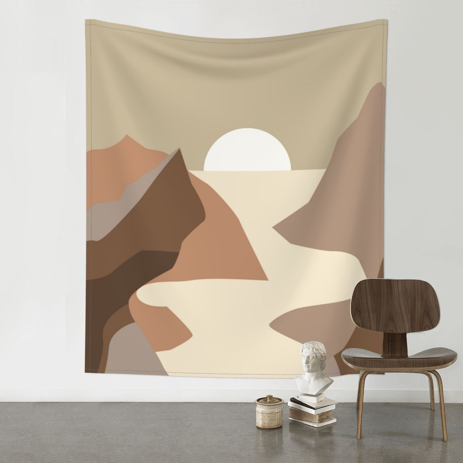 ZNDUO Retro Sunset Mountain Silhouette Pattern Wall Tapestry ...