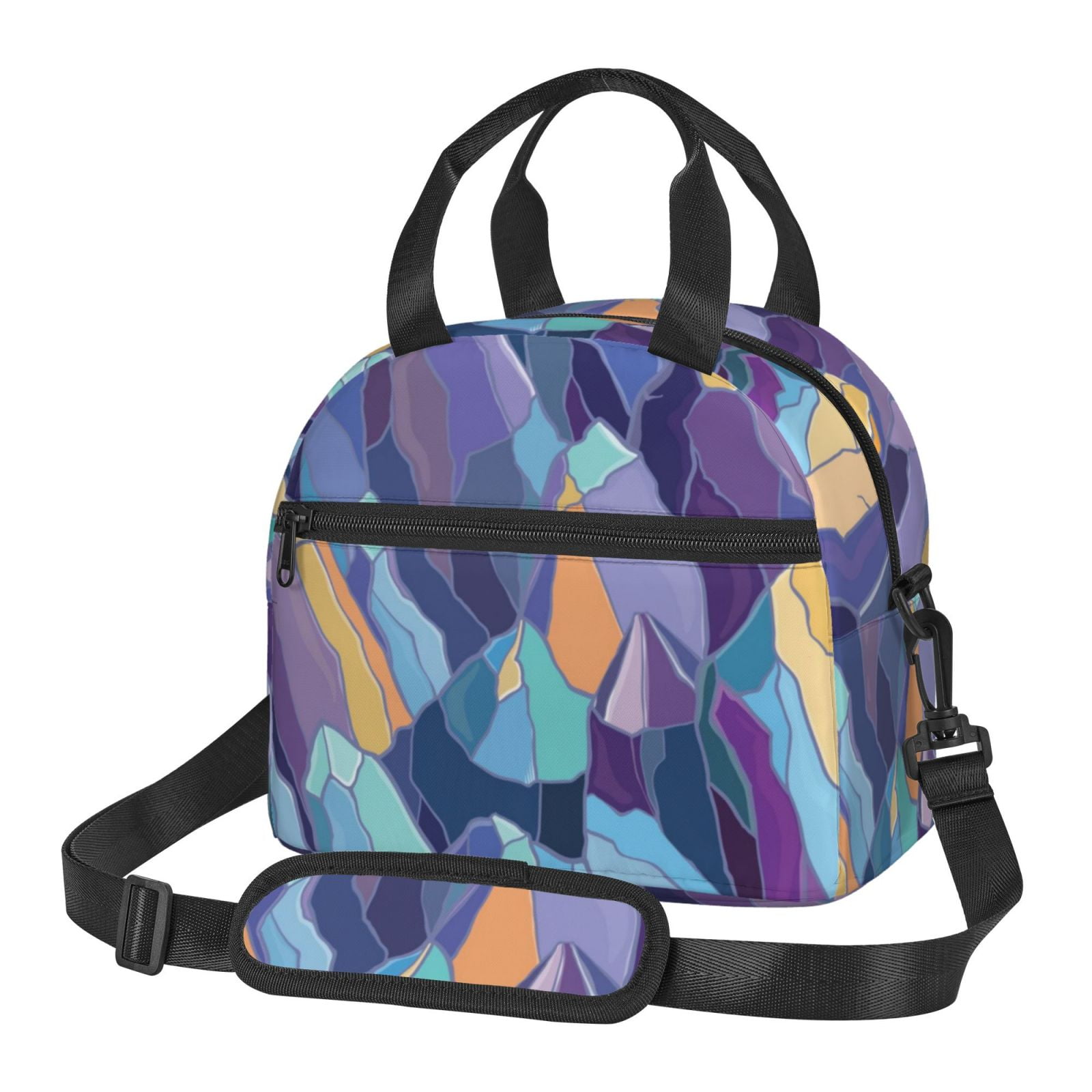 ZNDUO Reusable Lunch Box, Adjustable Shoulder Strap Abstract Crystal ...