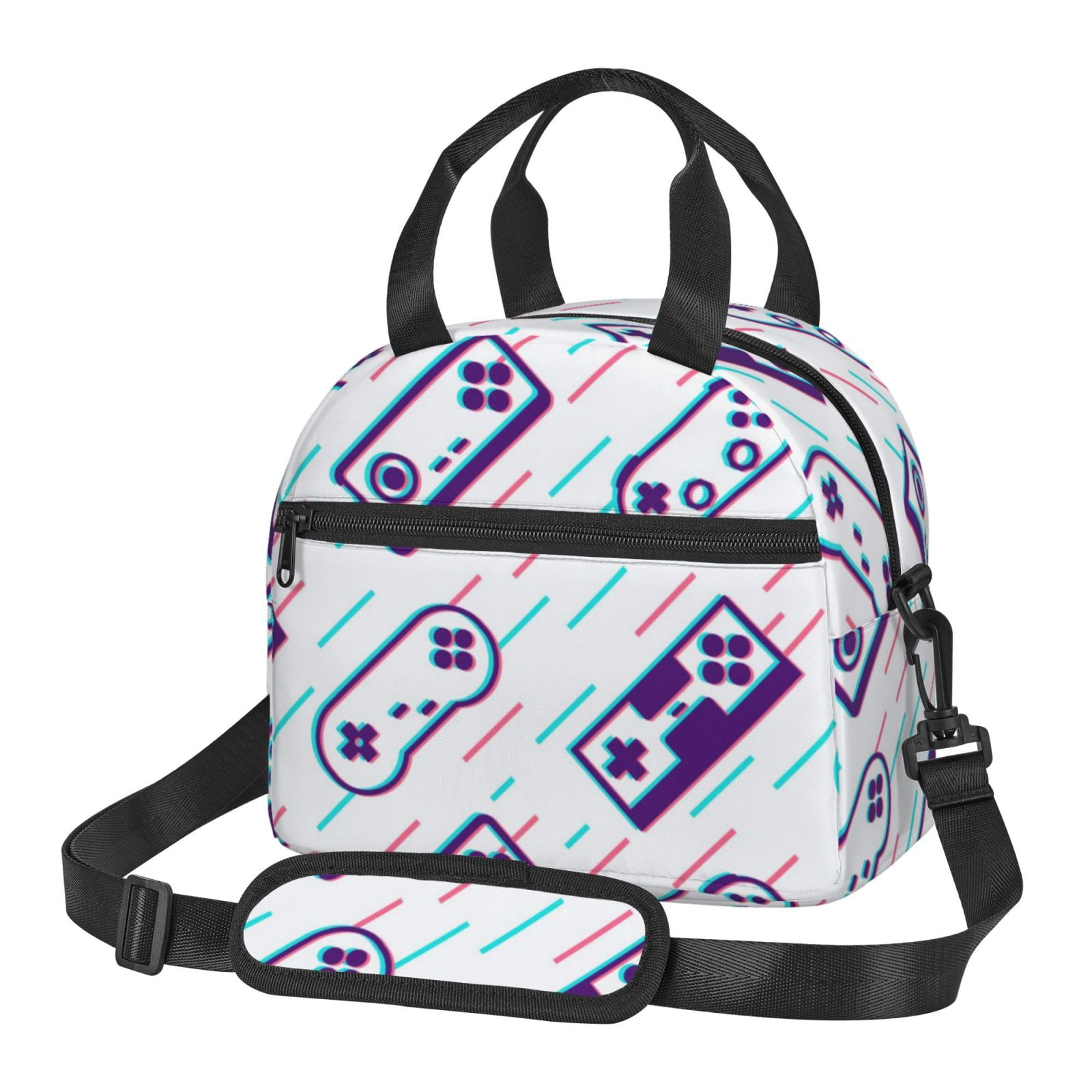 ZNDUO Reusable Lunch Box, Adjustable Shoulder Strap Cartoon Purple ...