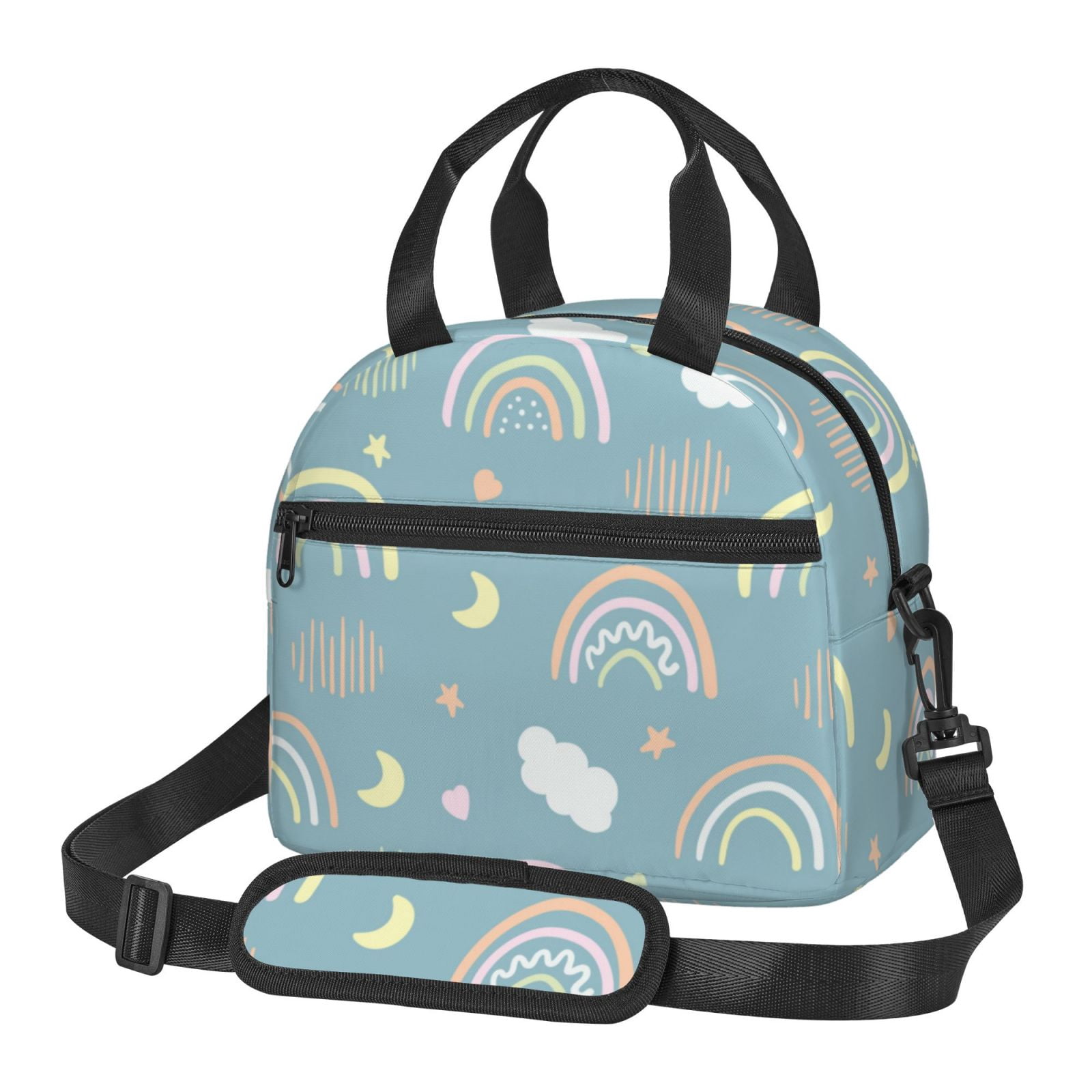 ZNDUO Reusable Lunch Box, Adjustable Shoulder Strap Cute Abstract ...