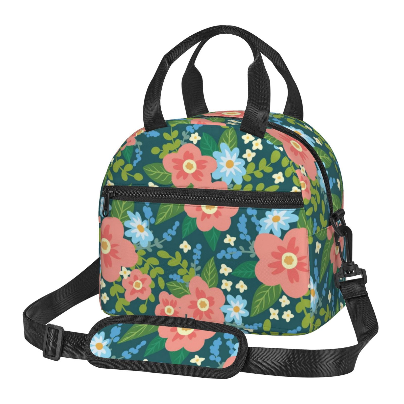 ZNDUO Reusable Lunch Box, Adjustable Shoulder Strap Green Cartoon ...