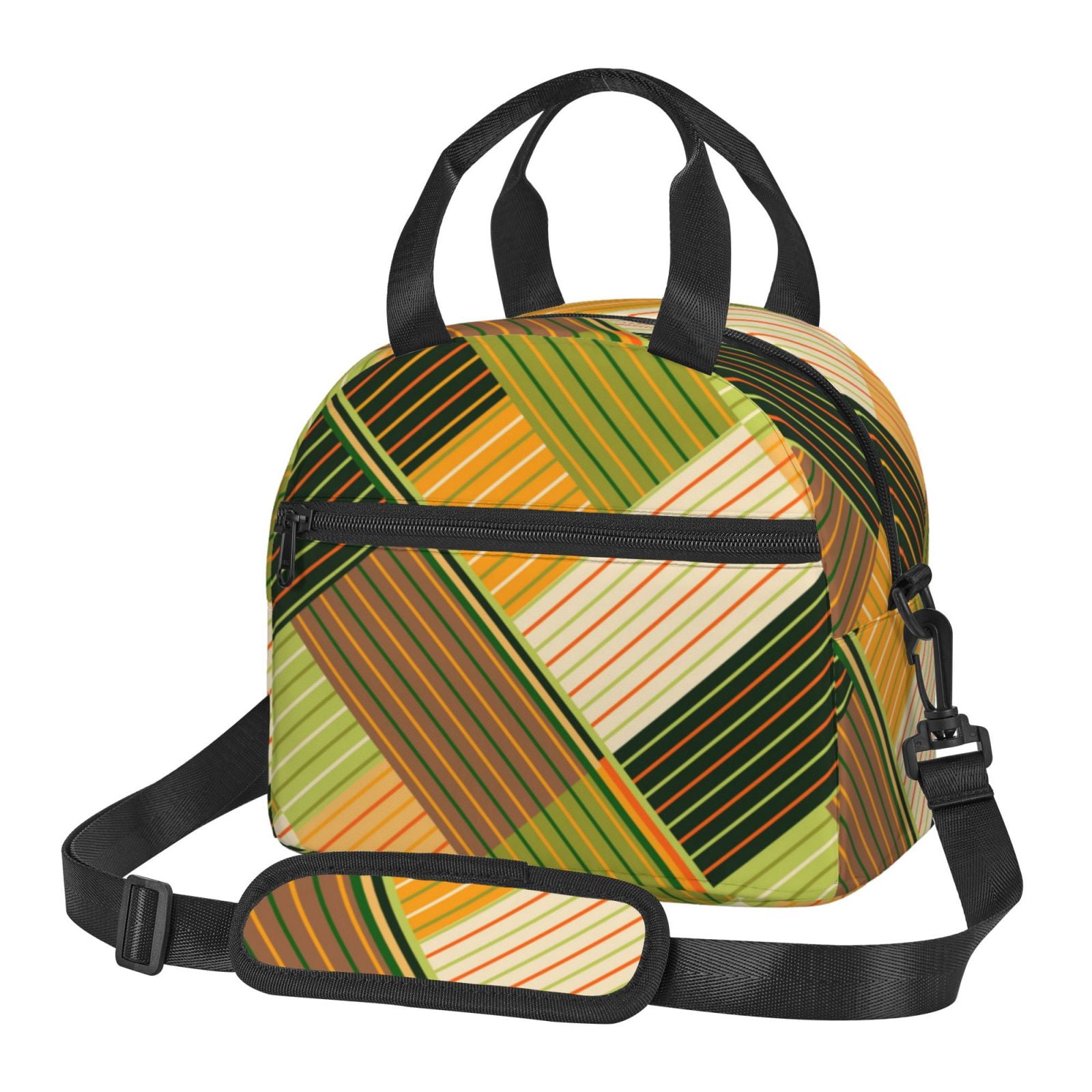 ZNDUO Reusable Lunch Box, Adjustable Shoulder Strap Vintage Abstract ...