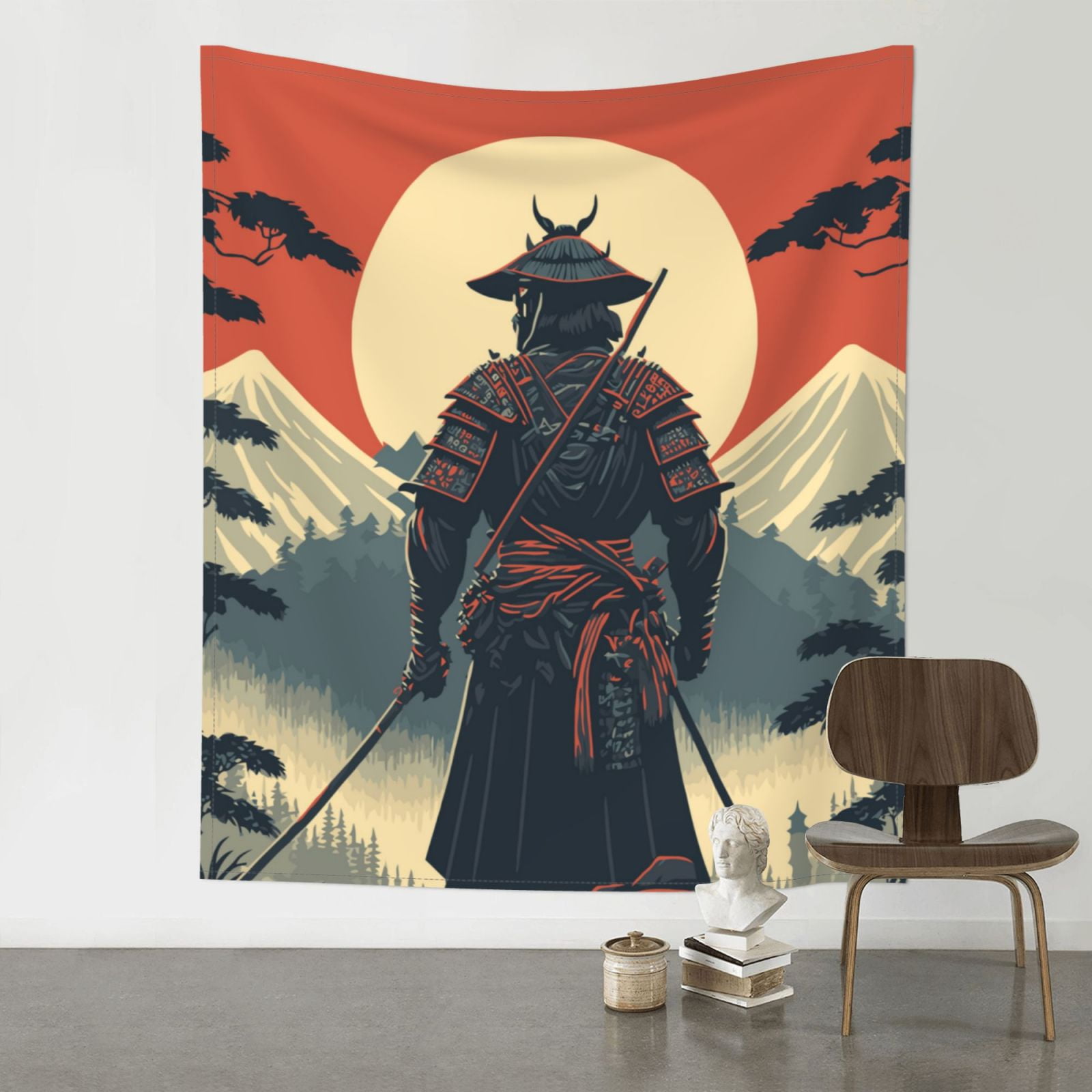 ZNDUO Samurai Sunset Pattern Wall Tapestry, Tapestries for Living Room ...