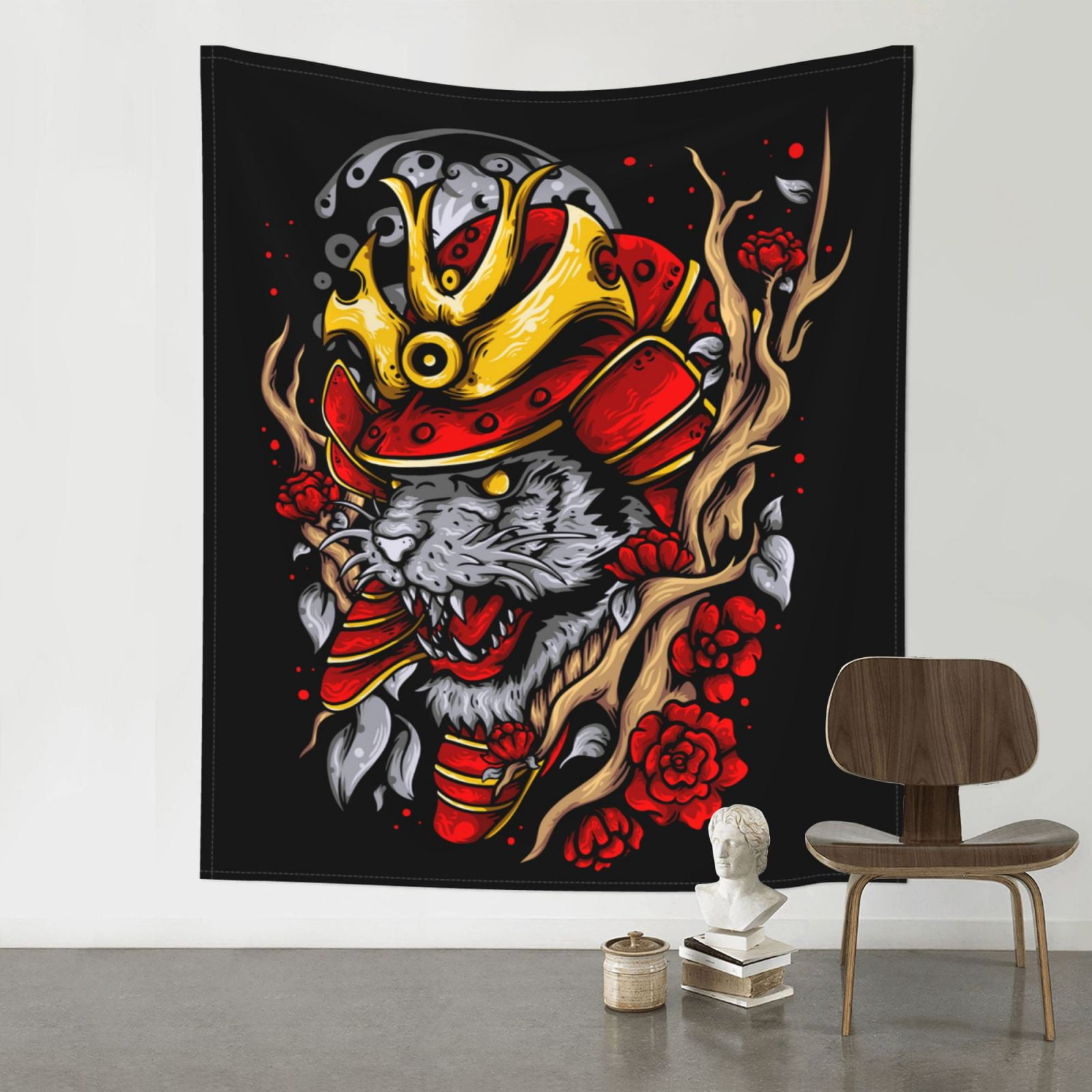 ZNDUO Samurai Tiger Pattern Wall Tapestry, Tapestries for Living Room ...