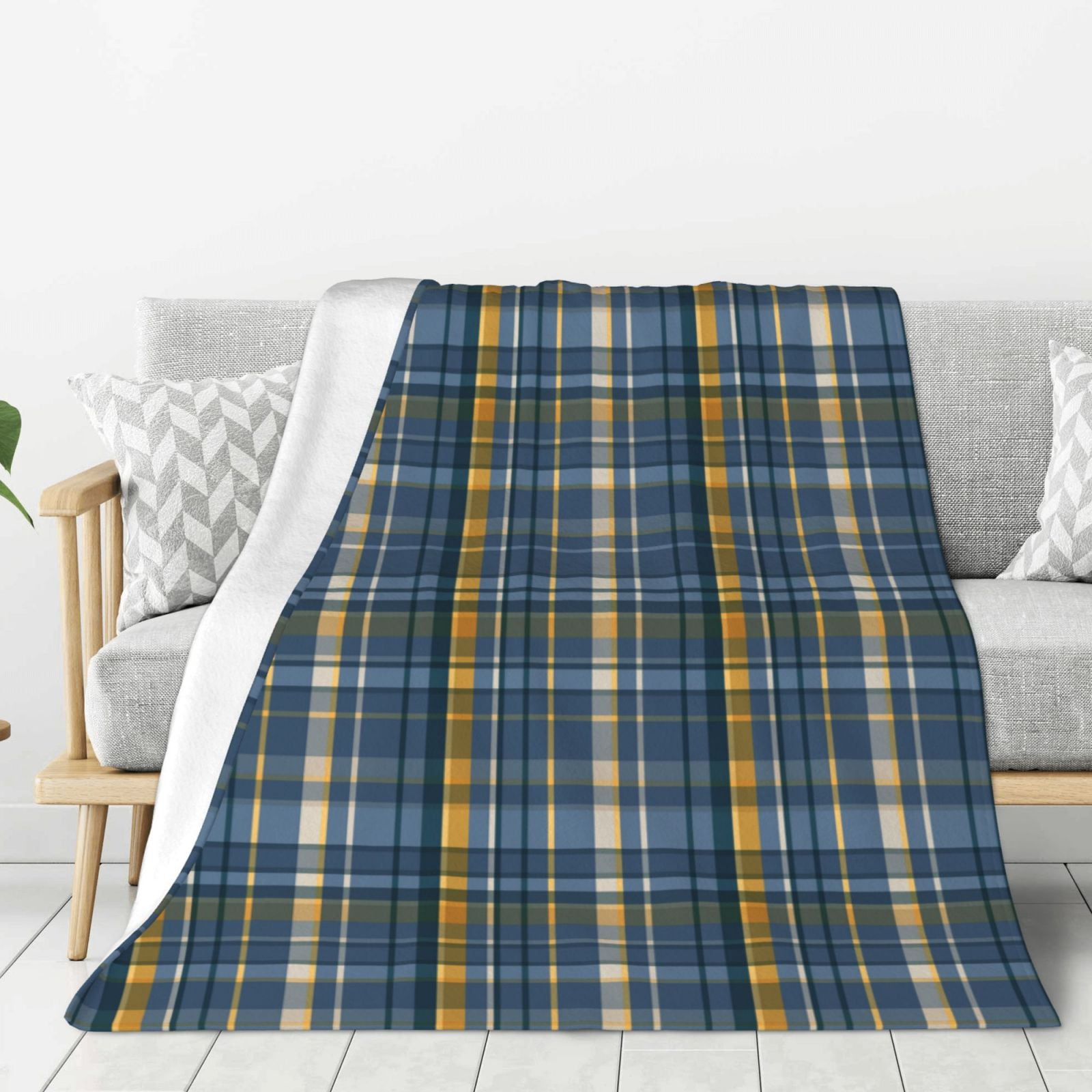 ZNDUO Scottish Checkered Blue Seamless Pattern Pattern Thickening ...