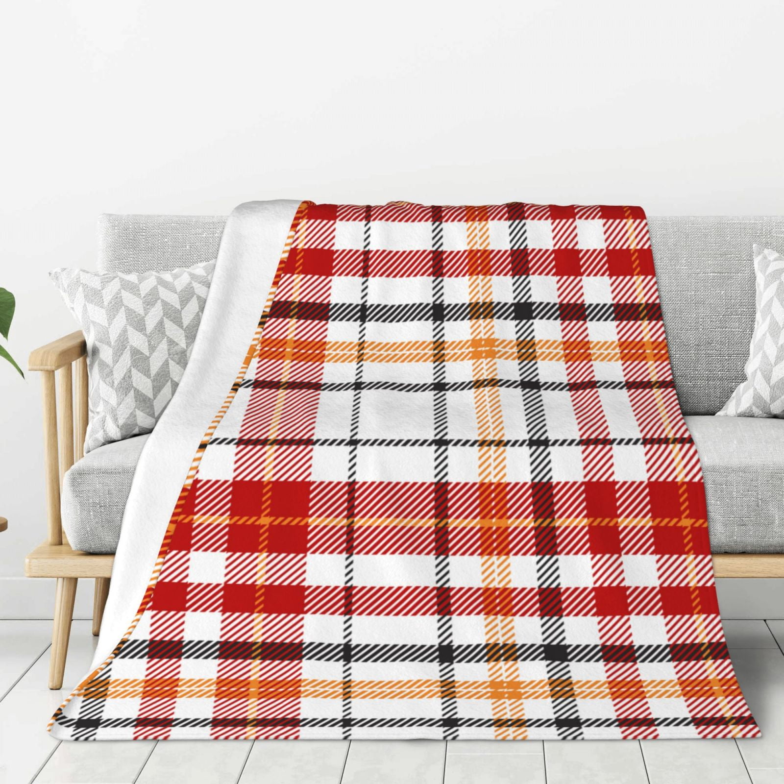 ZNDUO Scottish Red Check Pattern Pattern Thickening Blanket, Fluffy ...