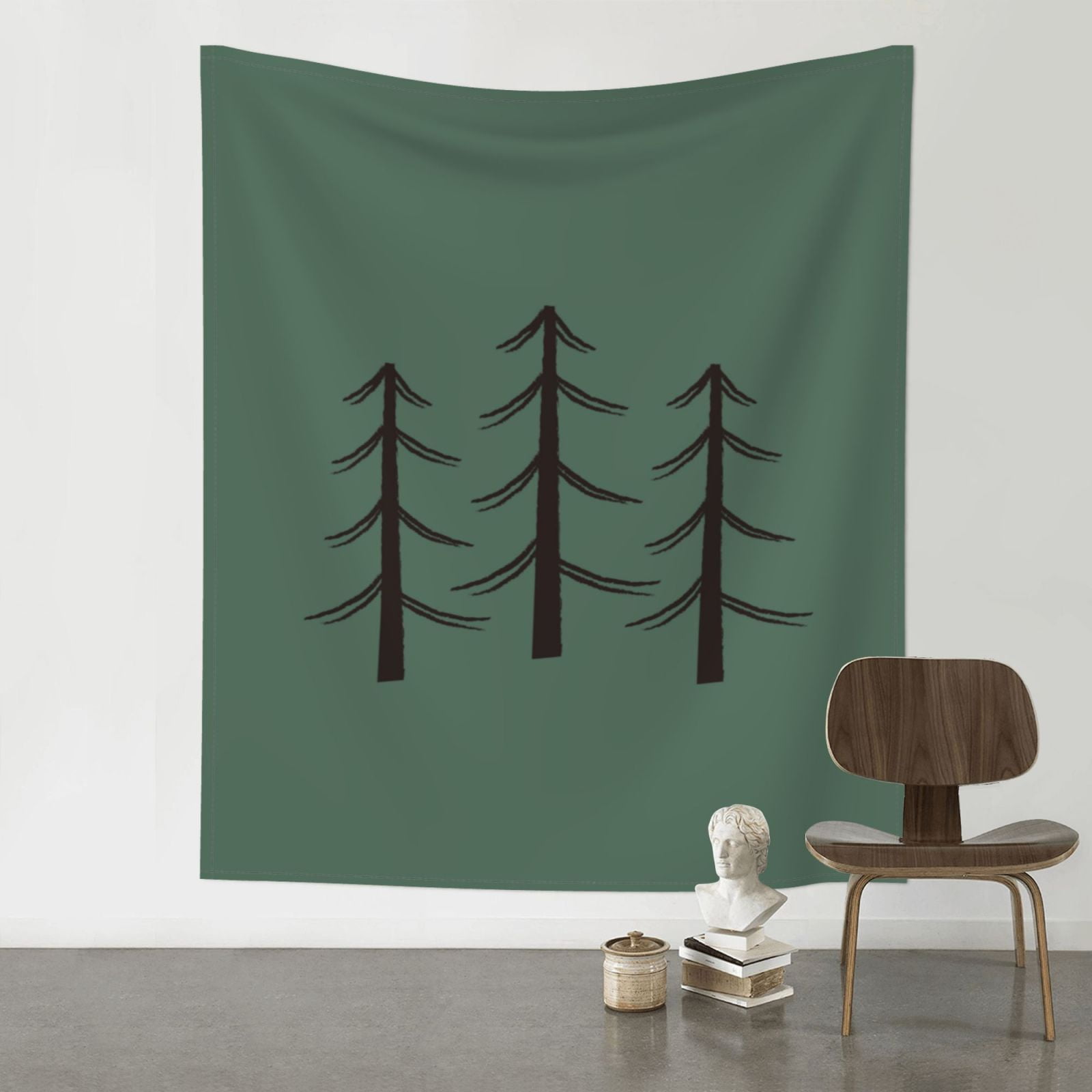 ZNDUO Simple Green Tree Pattern Wall Tapestry, Tapestries for Living ...