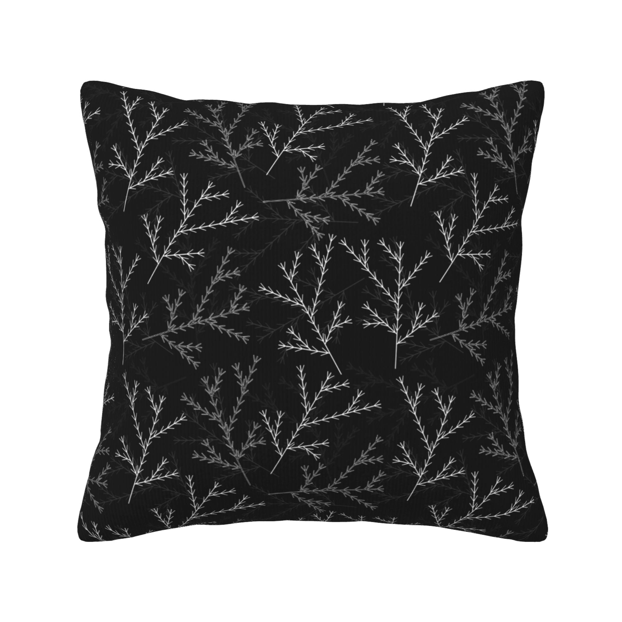ZNDUO Square Home Decorative Throw Pillows, Corduroy Black Abstract ...