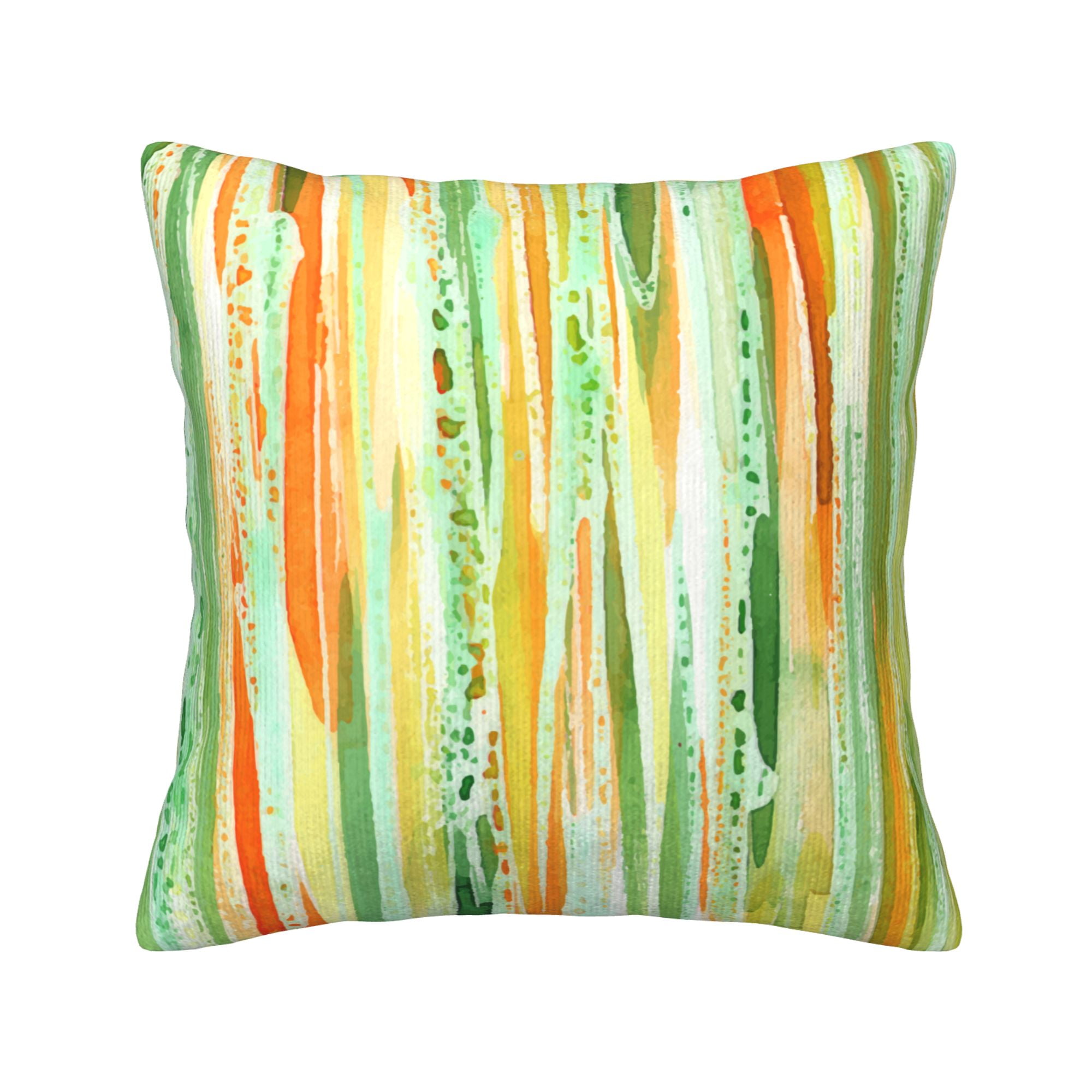 ZNDUO Square Home Decorative Throw Pillows, Corduroy Green Abstract ...