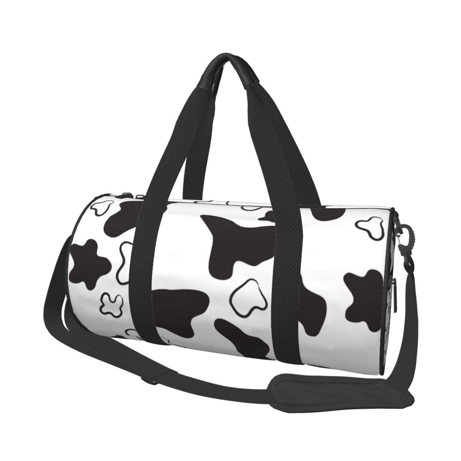 ZNDUO Vector Cow Texture Pattern Round Travel Bag, Sports Tote Gym ...