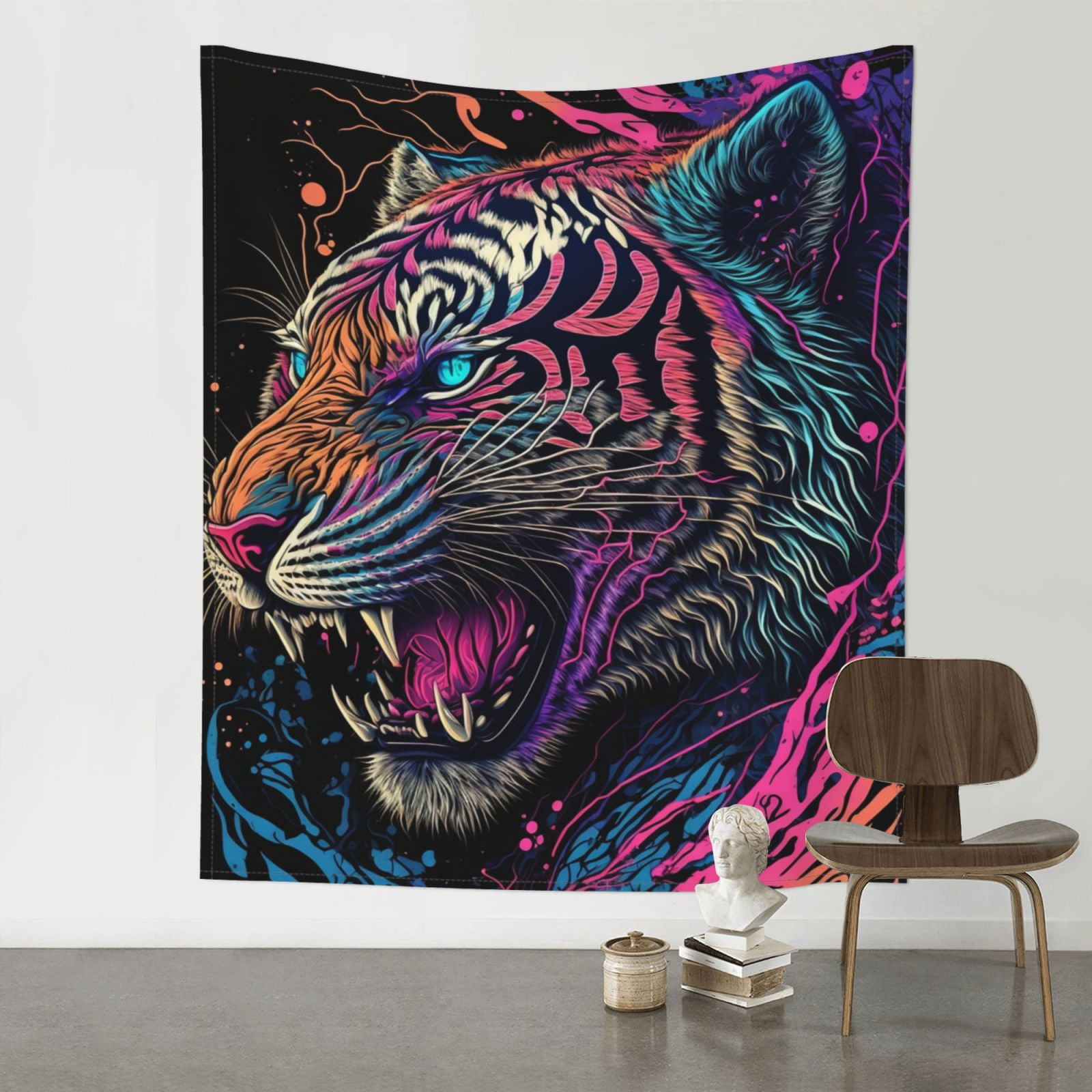ZNDUO Vibrant Abstract Tiger Pattern Wall Tapestry, Tapestries for ...