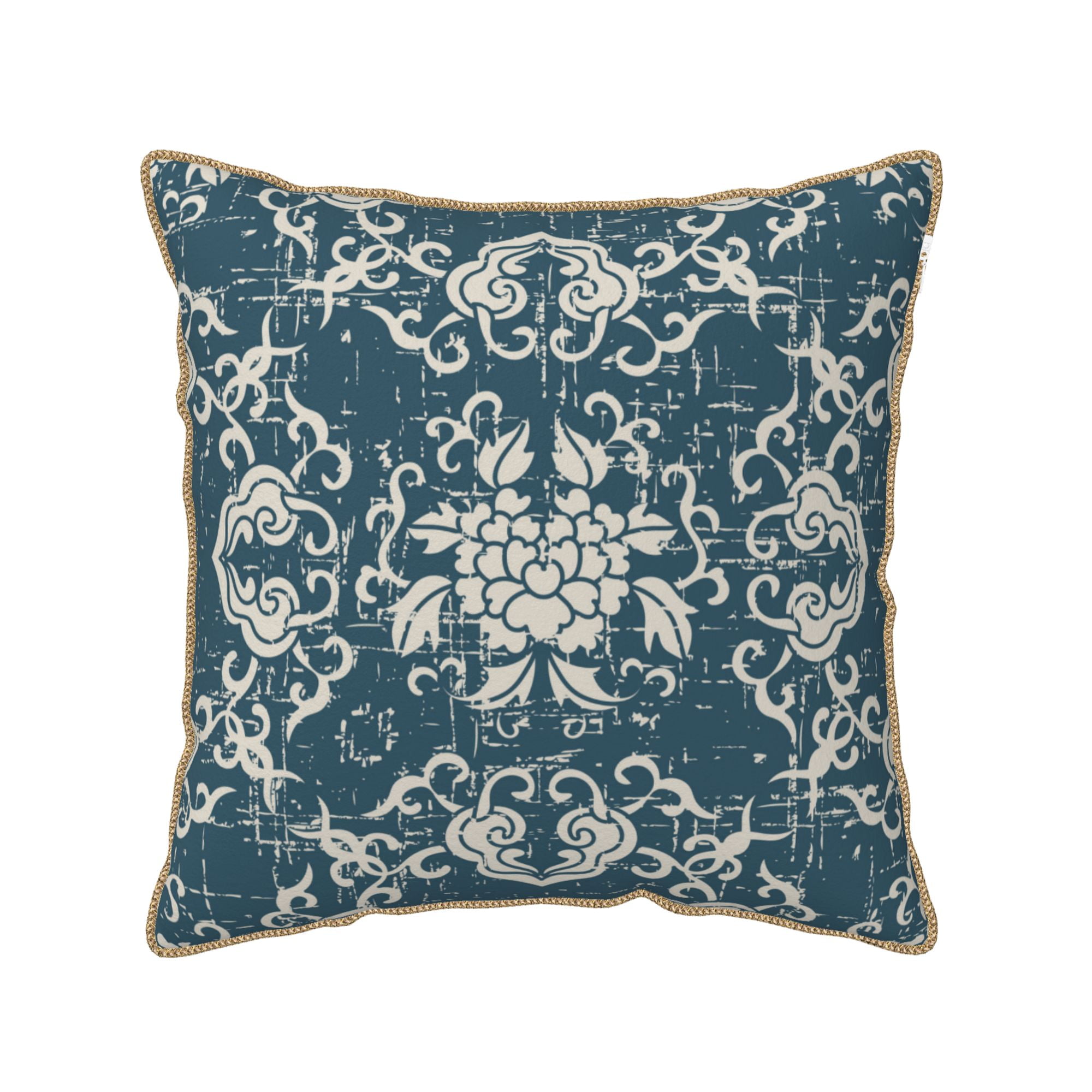 ZNDUO Vintage Blue Abstract Flowers Throw Pillows, Throw Pillows for ...