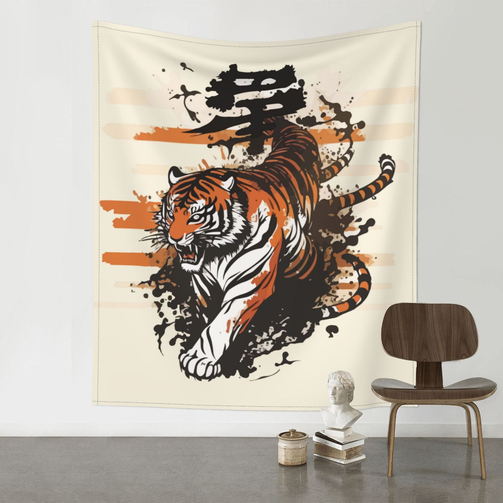 ZNDUO Vintage Style Japanese Tiger Pattern Wall Tapestry, Tapestries ...