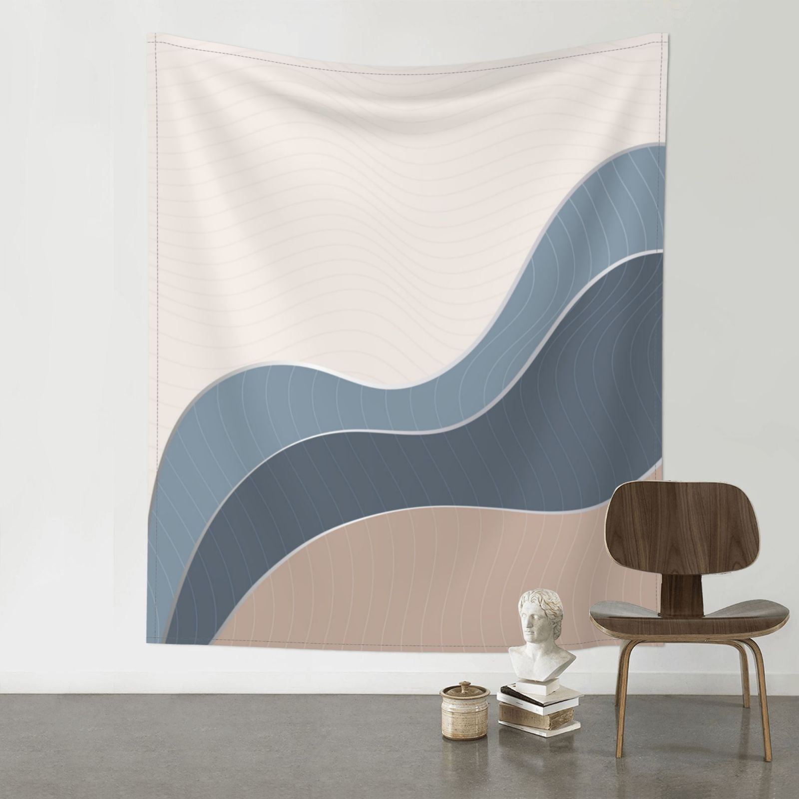 ZNDUO Vintage Wavy Curved Lines Pattern Wall Tapestry, Tapestries for ...