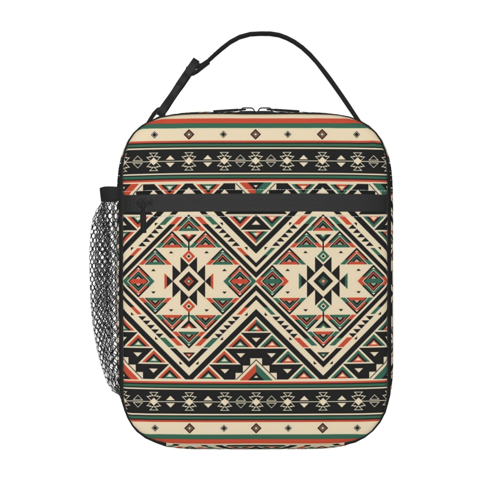 ZNDUO Vintage Zigzag Aztec Geometry Art Pattern Lunch Bag, Reusable ...
