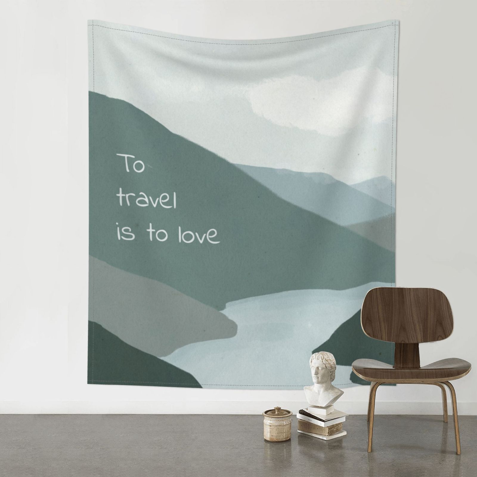 ZNDUO Watercolor Mountain Landscape Art Pattern Wall Tapestry ...