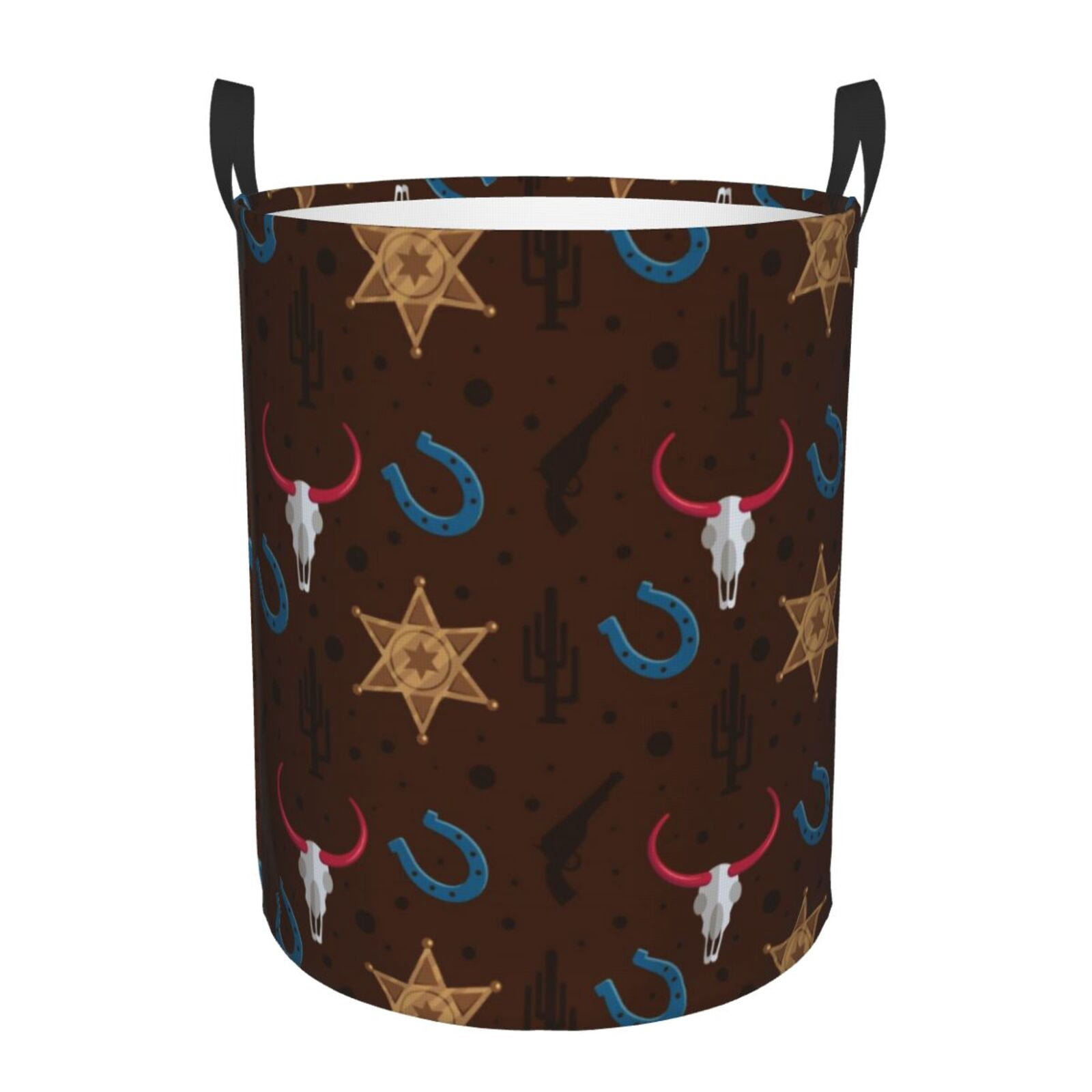 ZNDUO Western Cowboy Traditional Wild Art Pattern Laundry Basket ...