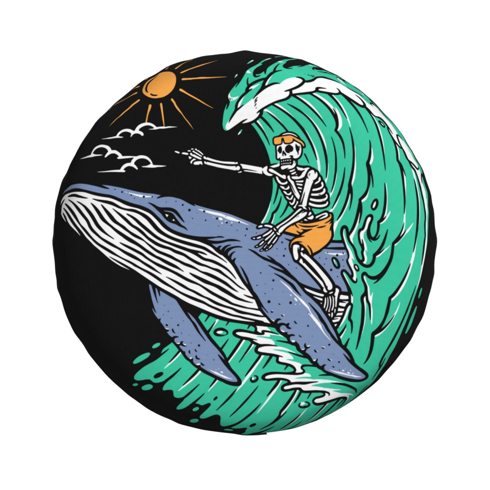 ZNDUO Whale Skull Pattern Spare Tire Cover, Universal Spare Tire Wheel ...