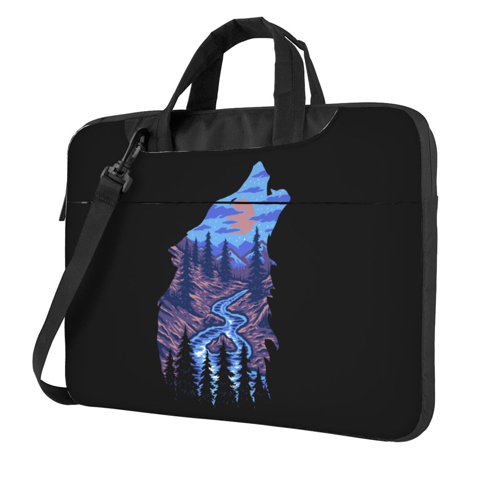 ZNDUO Wolf Forest Landscape Pattern Laptop Bag, 15.6 inch Business ...
