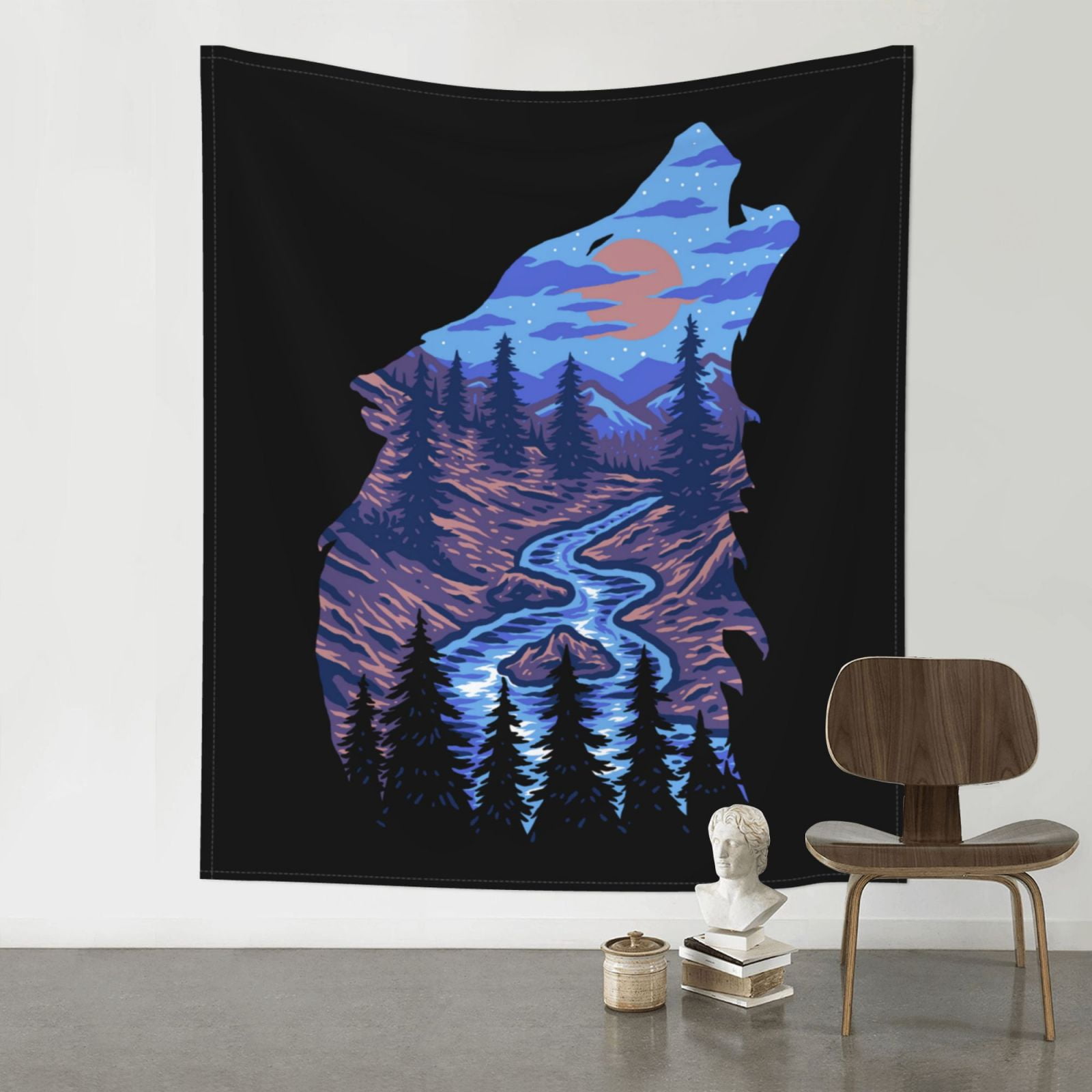 ZNDUO Wolf Forest Landscape Pattern Wall Tapestry, Tapestries for ...