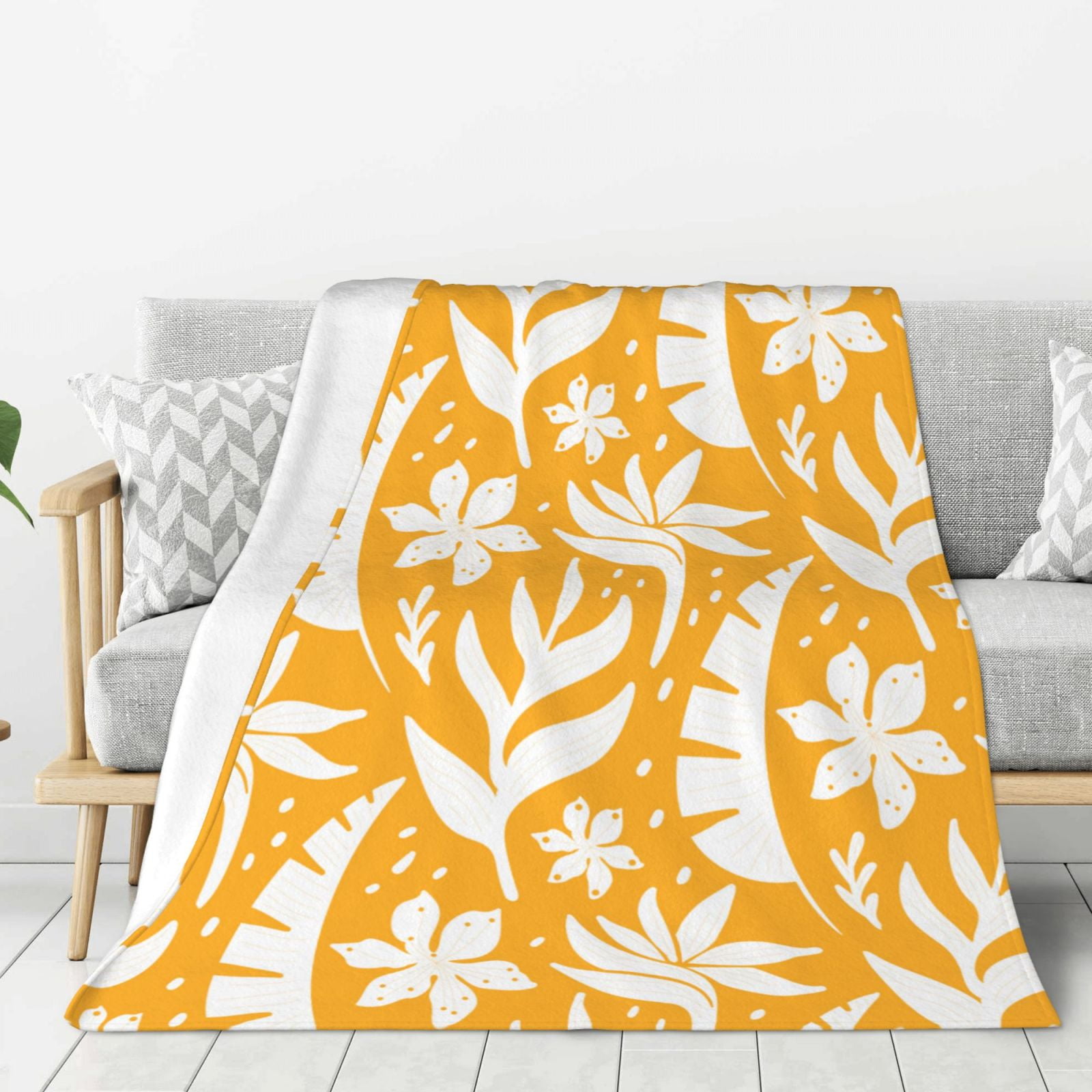 ZNDUO Yellow Cartoon Abstract Flower Leaf Pattern Pattern Thickening ...