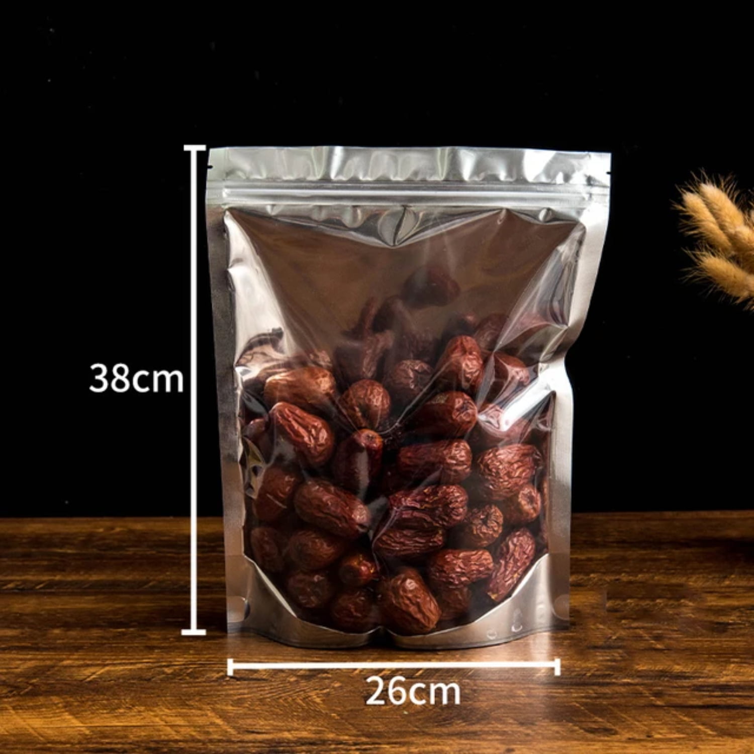 ZNGGUDZ Premium 50Pcs Resealable Stand Up Aluminum Foil Ziplock Bags ...