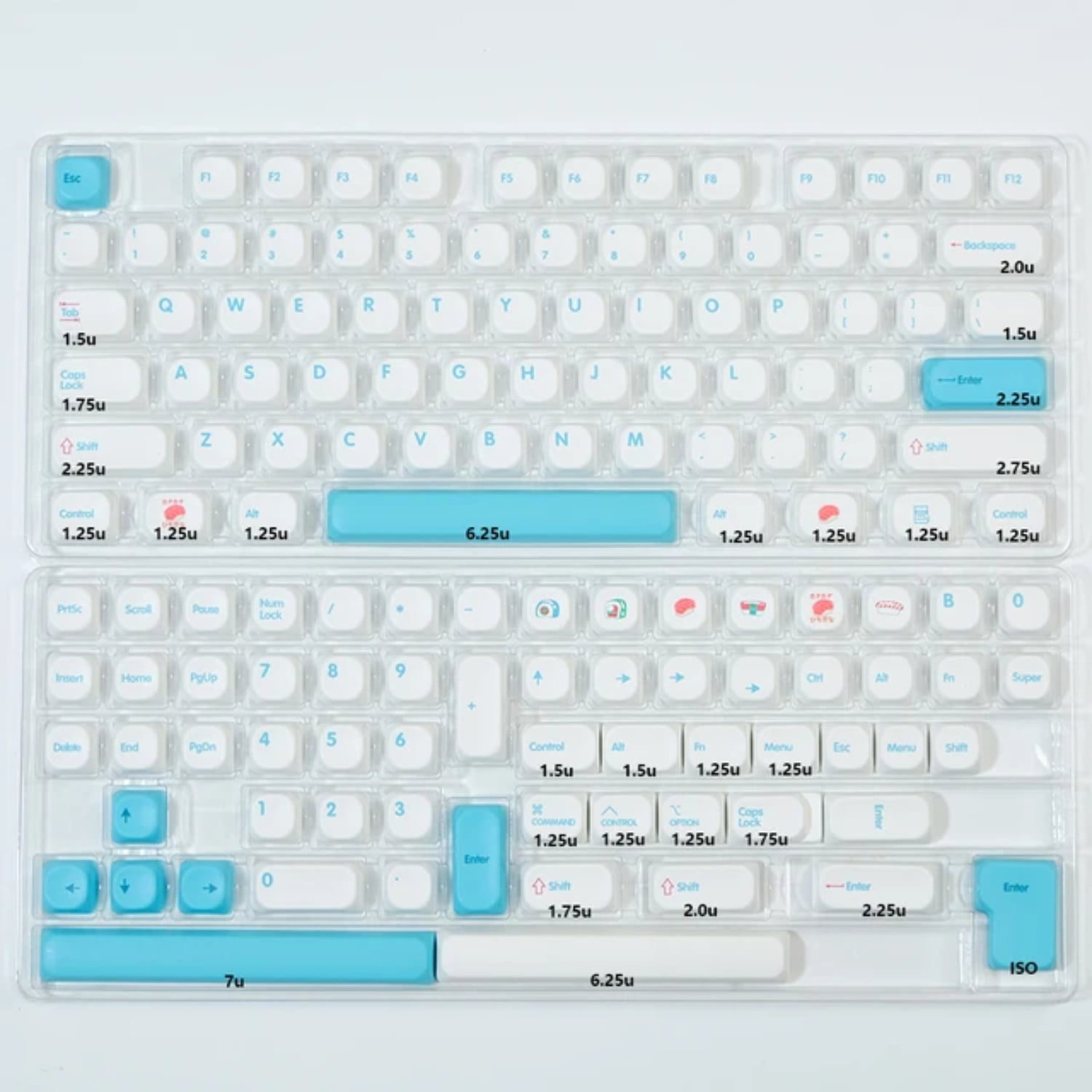 ZNGPNG 138 Keys PBT KOA Profile Sushi Keycaps for Mechanical Keyboard ...