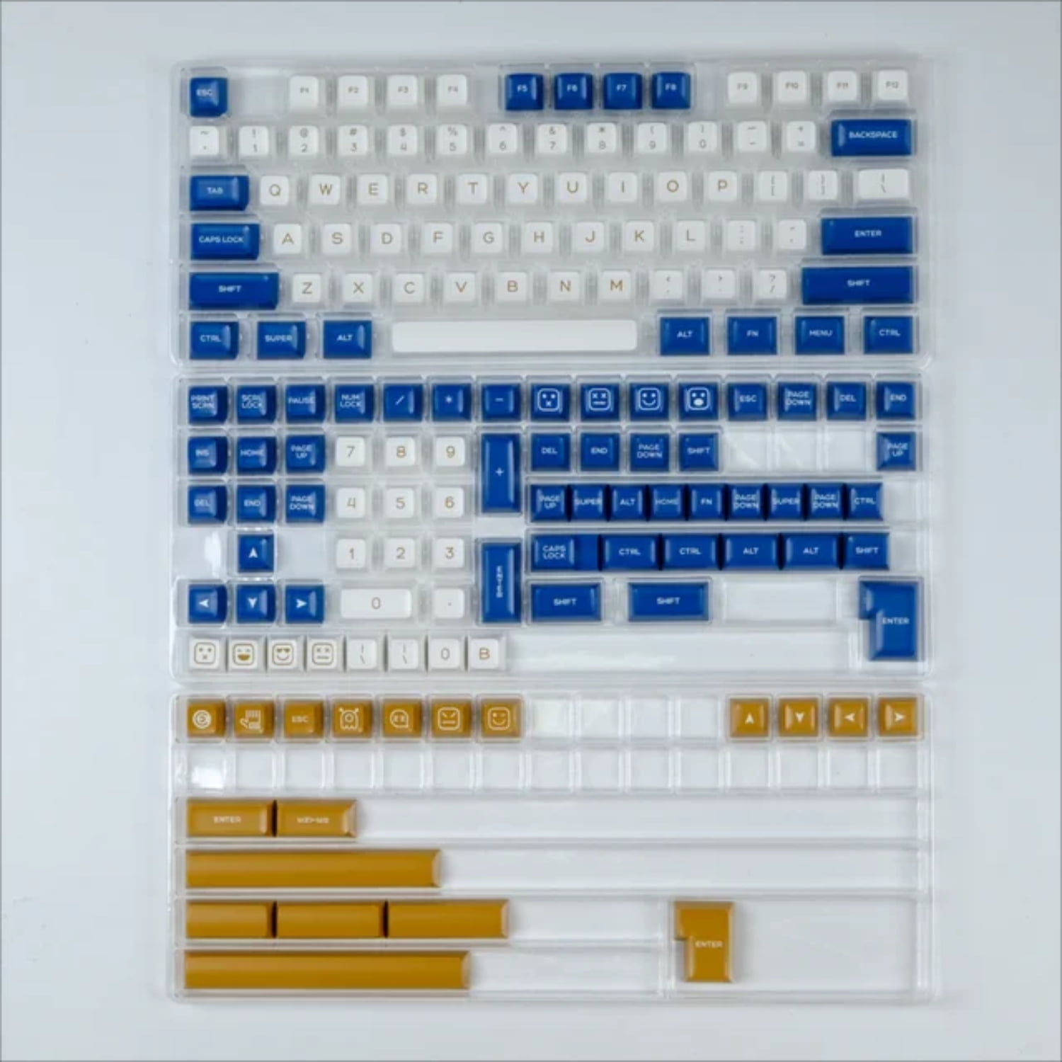 ZNGPNG 160 Keys GMK SA Profile Blue White Yellow Double Shot PBT ...
