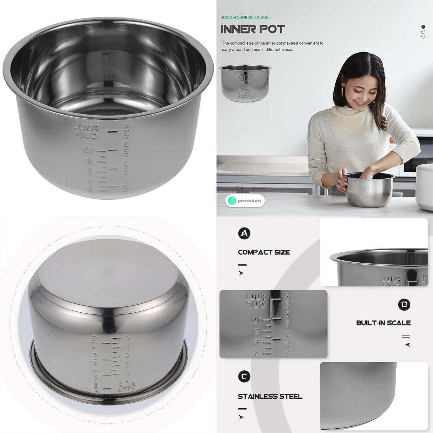 ZNGPNG 5L Non-Stick Pressure Cooker Liner Replacement Inner Pot for ...