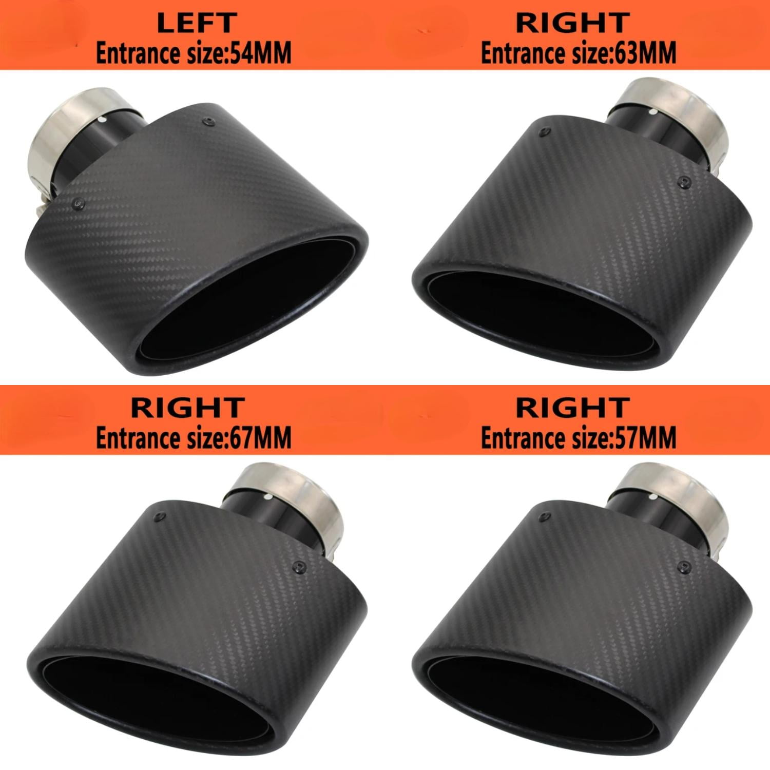 ZNGPNG Elegant Matte Carbon Fiber Oval Muffler Tip Exhaust Pipe Nozzle ...