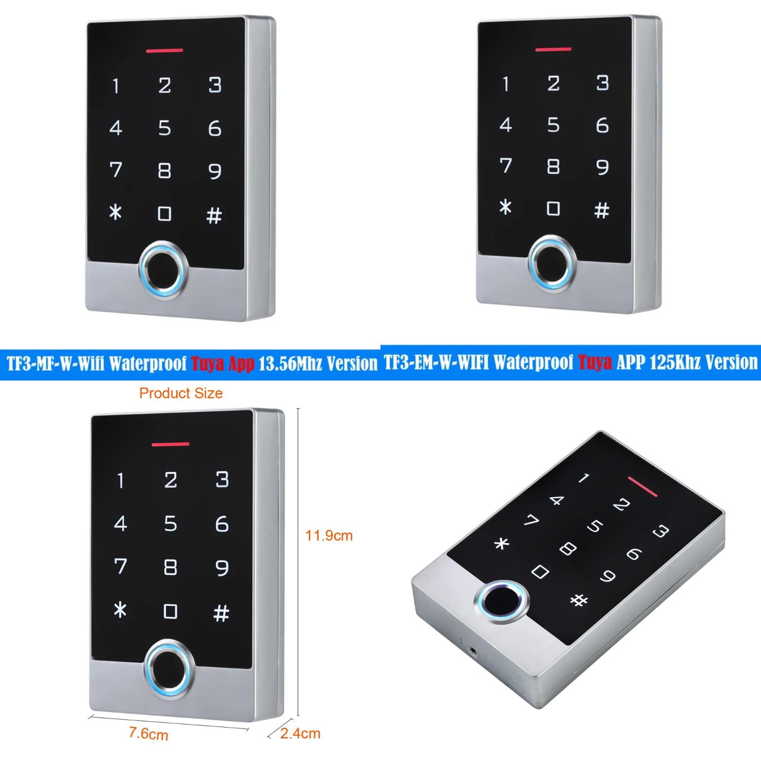 ZNGPNG Intelligent Keyless Waterproof WiFi Enabled Smart Fingerprint EM ...
