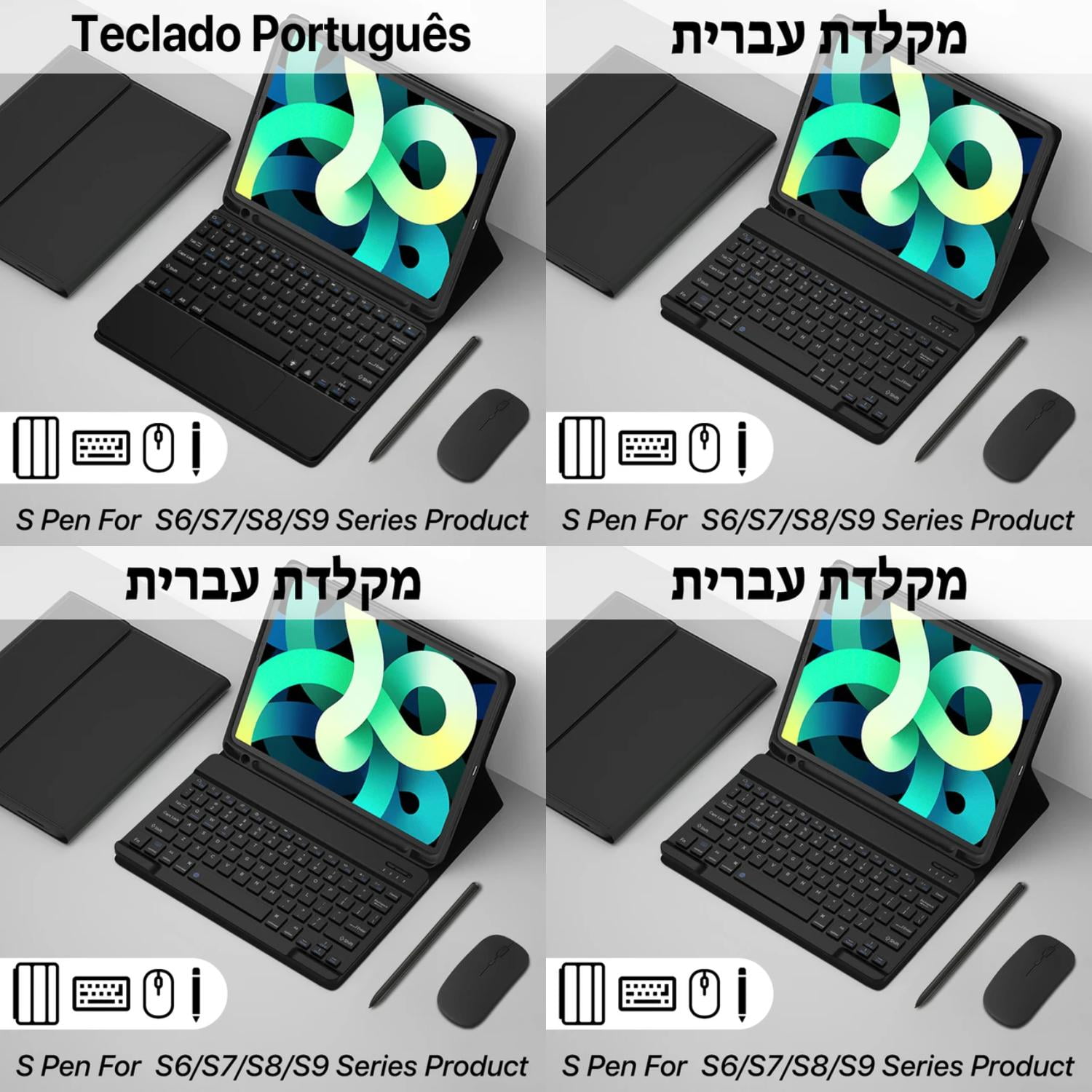 ZNGPNG Magic Keyboard Mouse Case for Tab S6 Lite S7 S8 S9 S Pen ...