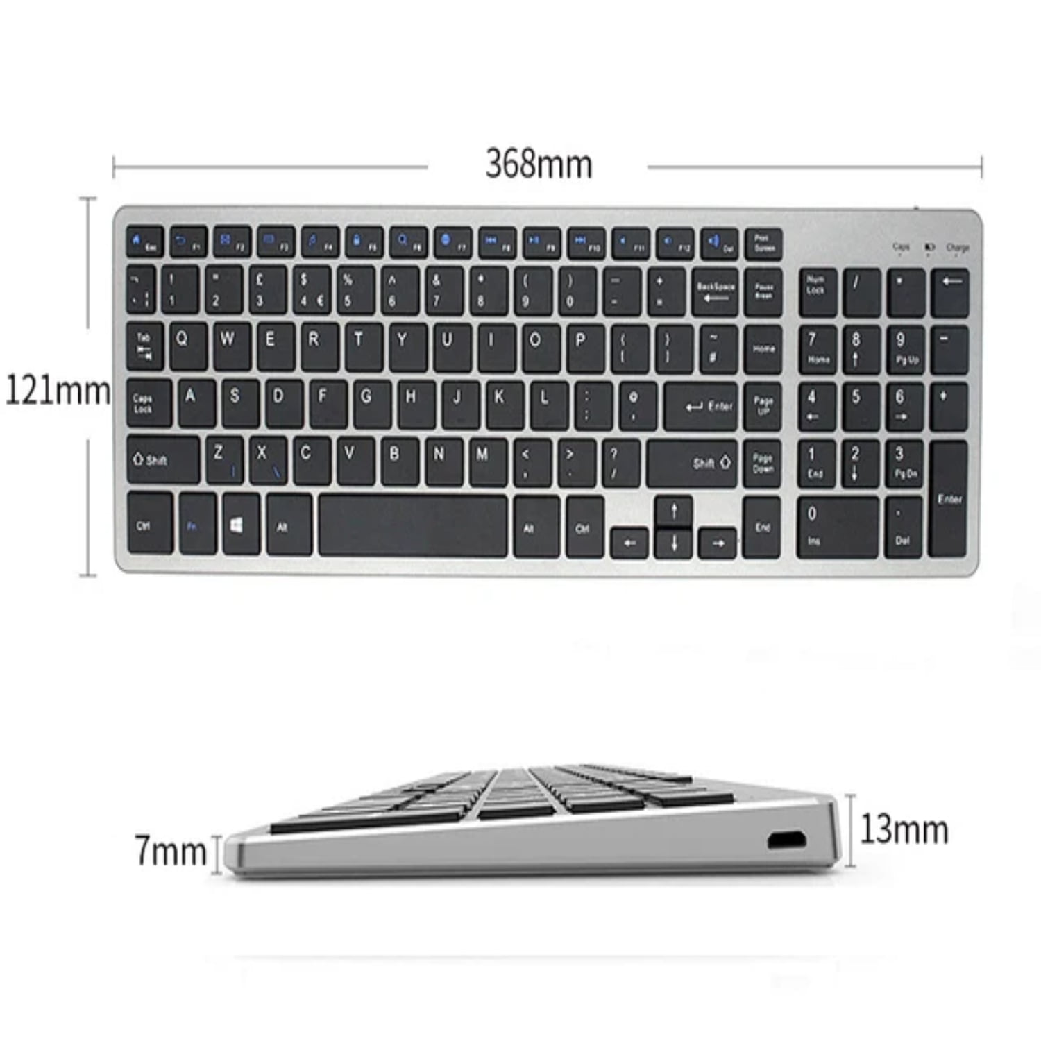 Zngpng Ultra Slim Rechargeable Bluetooth Keyboard For Macbook Os Ios