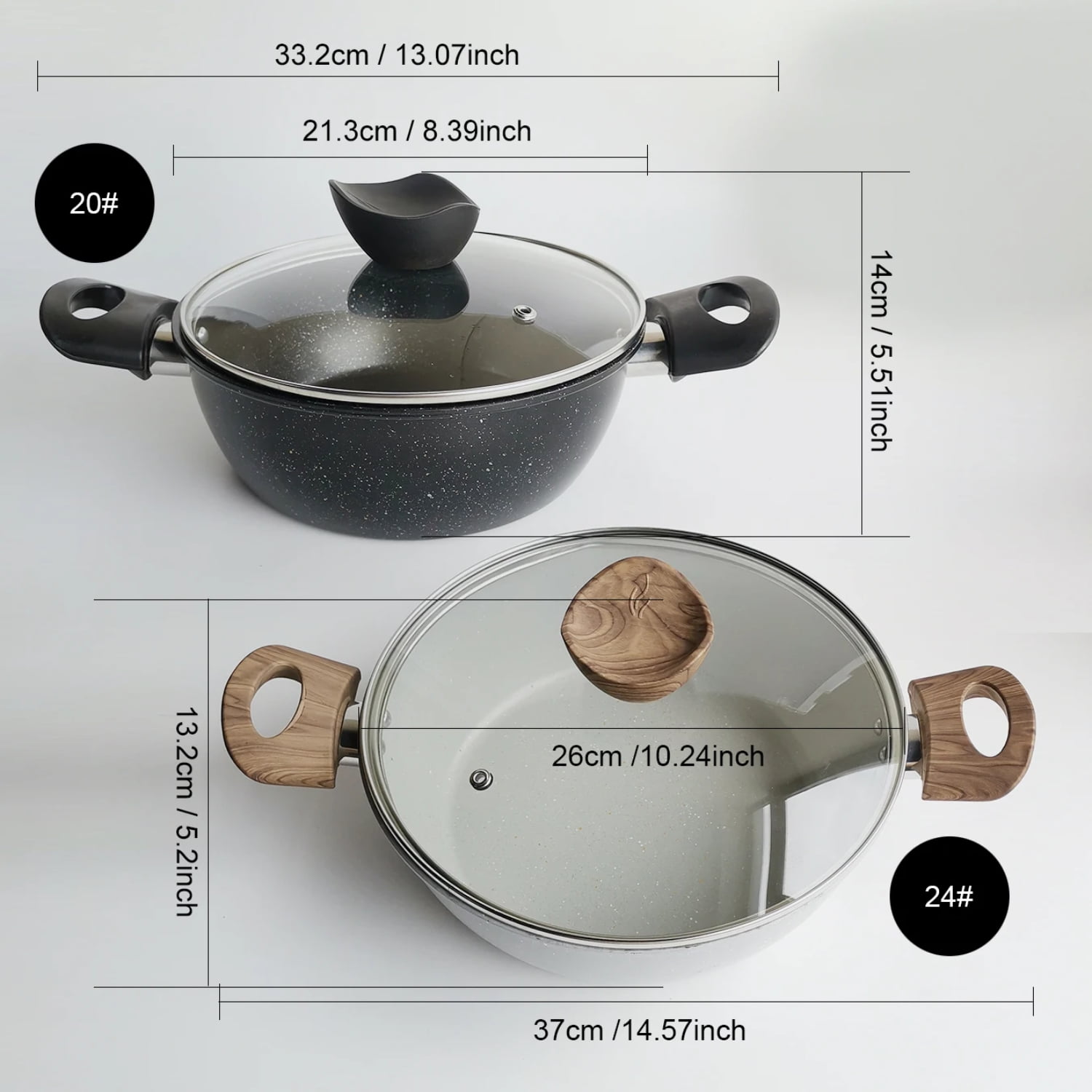 ZNGRJIR Medical Stone Cast Iron Saucepan Stock Pot - Durable Non-Toxic ...