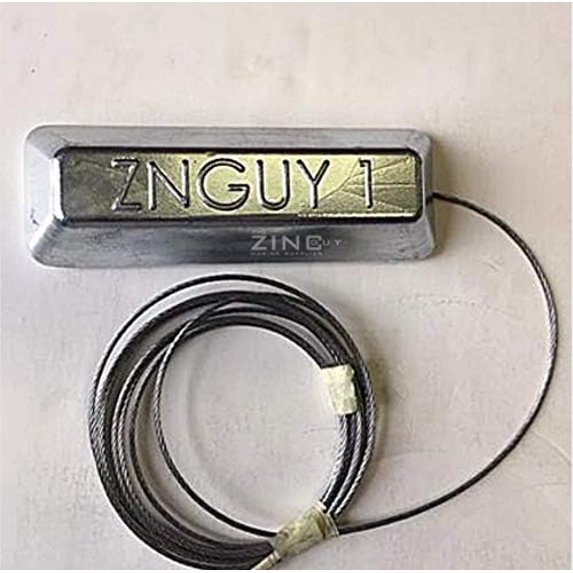 ZNGUY 1 - Zinc Anode with 10ft. Stainless Steel Cable for Boat Lifts ...