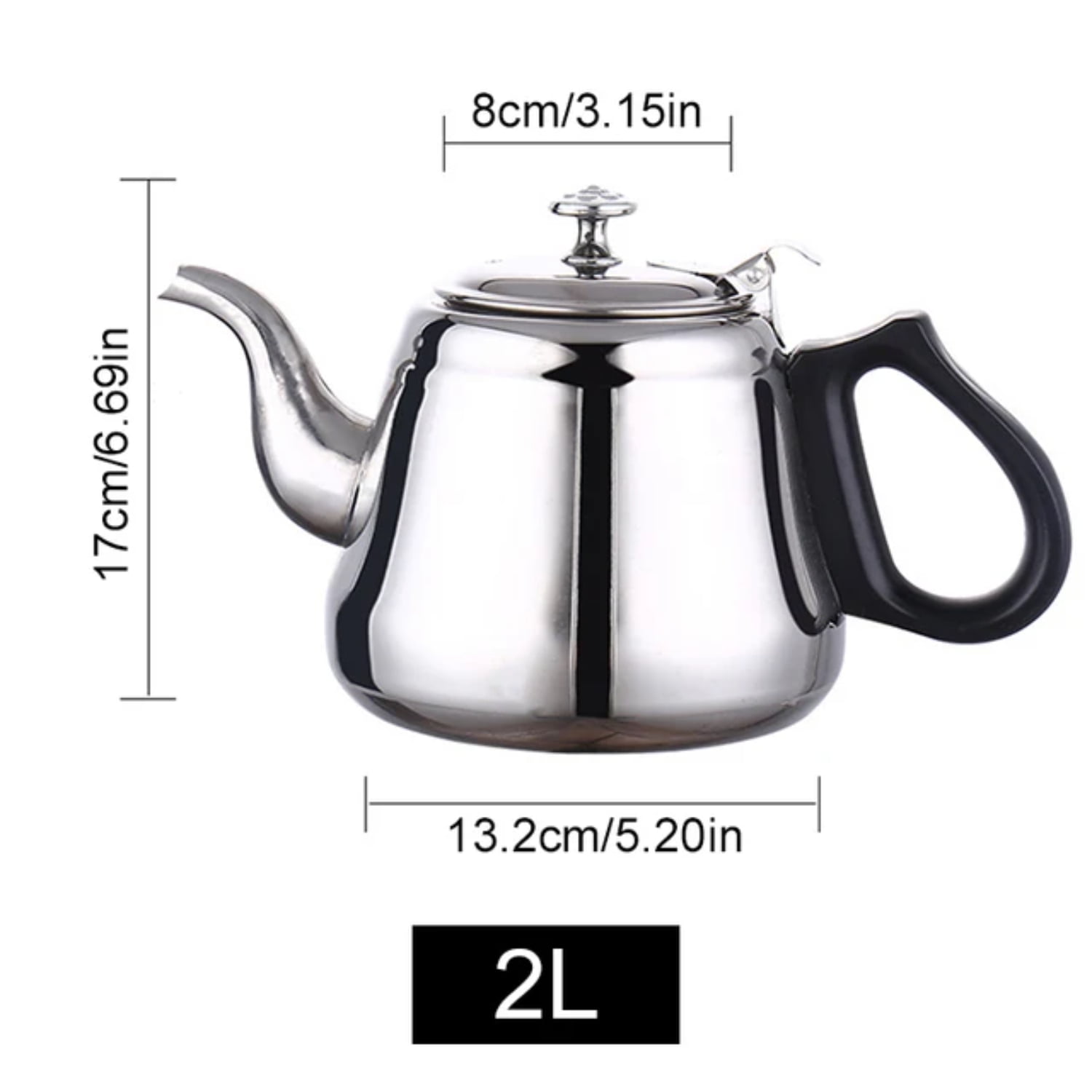 ZNGXZB Durable Stainless Steel Kettle Tea Pot for Camping Gas Induction Stove Hotboiling Pots ...