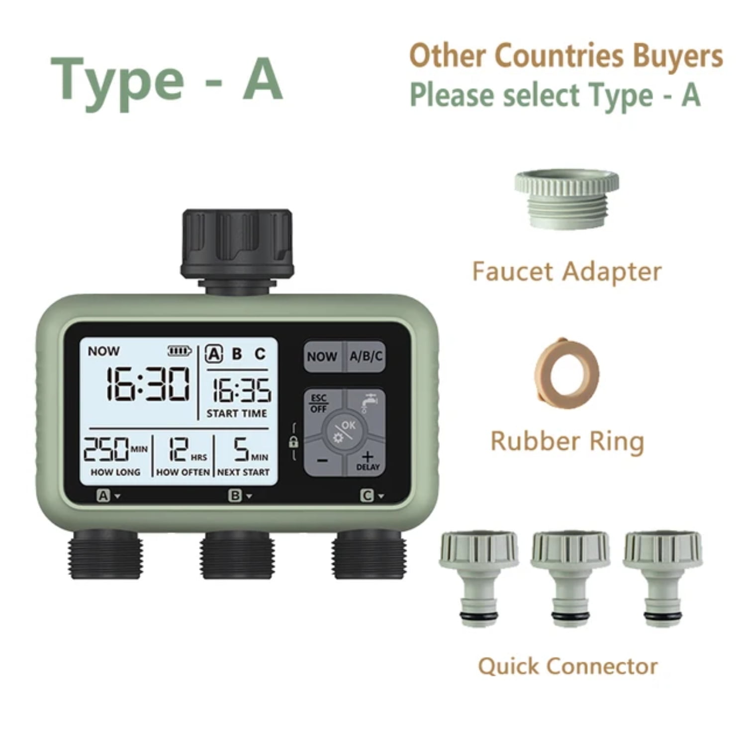 ZNGXZB Intelligent Battery-Driven Design 3-Zone Automatic Drip ...