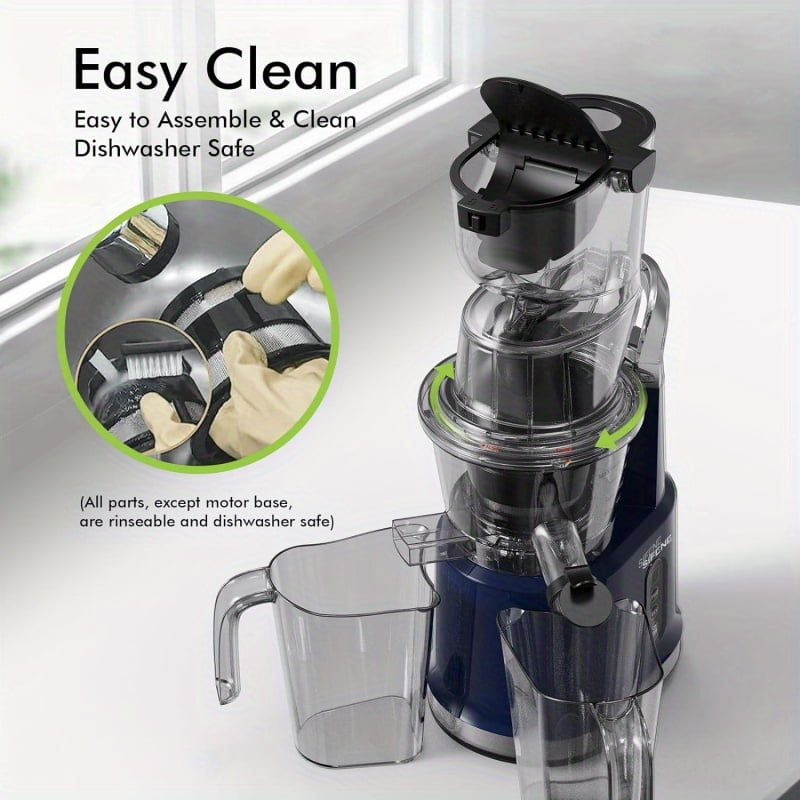ZNGYXMN Blue BPA-Free Cold Press Juicer Machines with Big Mouth 83mm ...