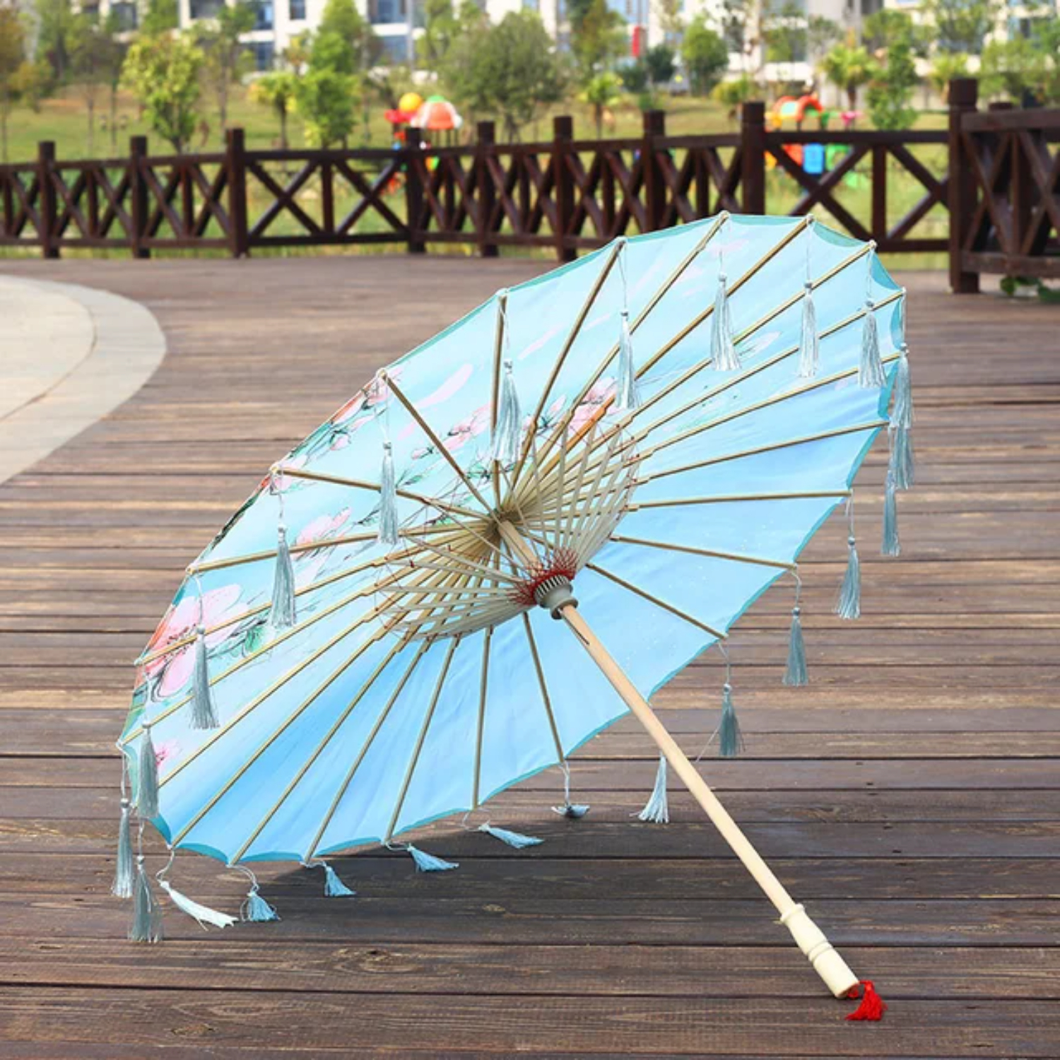 ZNGYXN 82CM Classical Chinese Style Oil Paper Umbrella with Tassel for ...