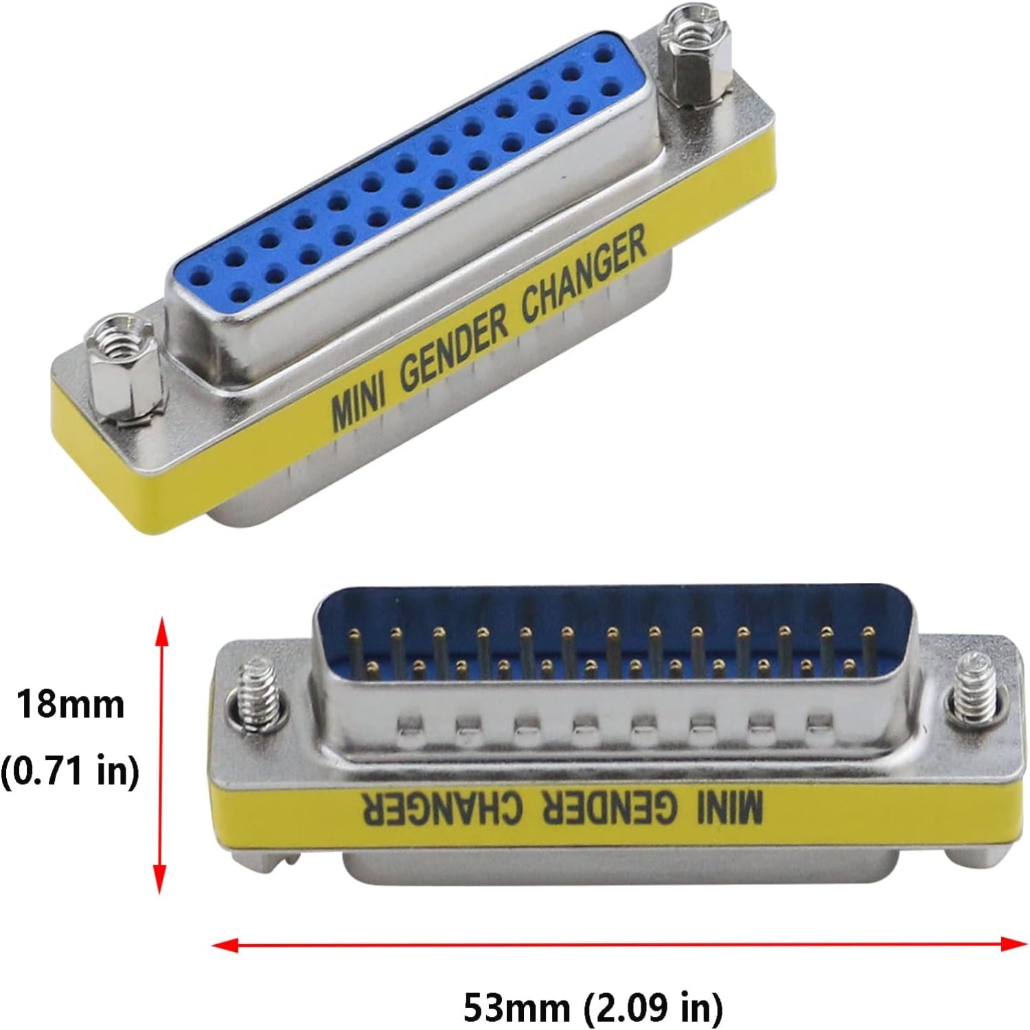 ZNGYXN Female DB25 25-Pin Serial Port Mini Gender Changer Coupler ...