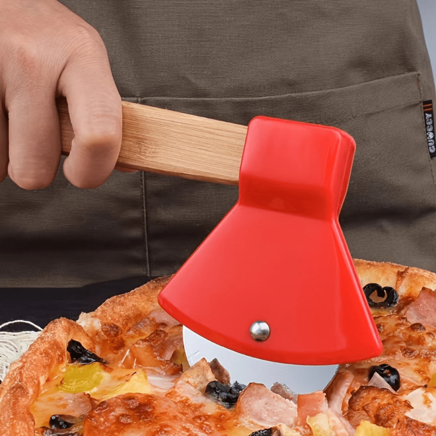 ZNGYXN Stainless Steel Axe Pizza Cutter - Effortlessly Slice Pizza Pie ...
