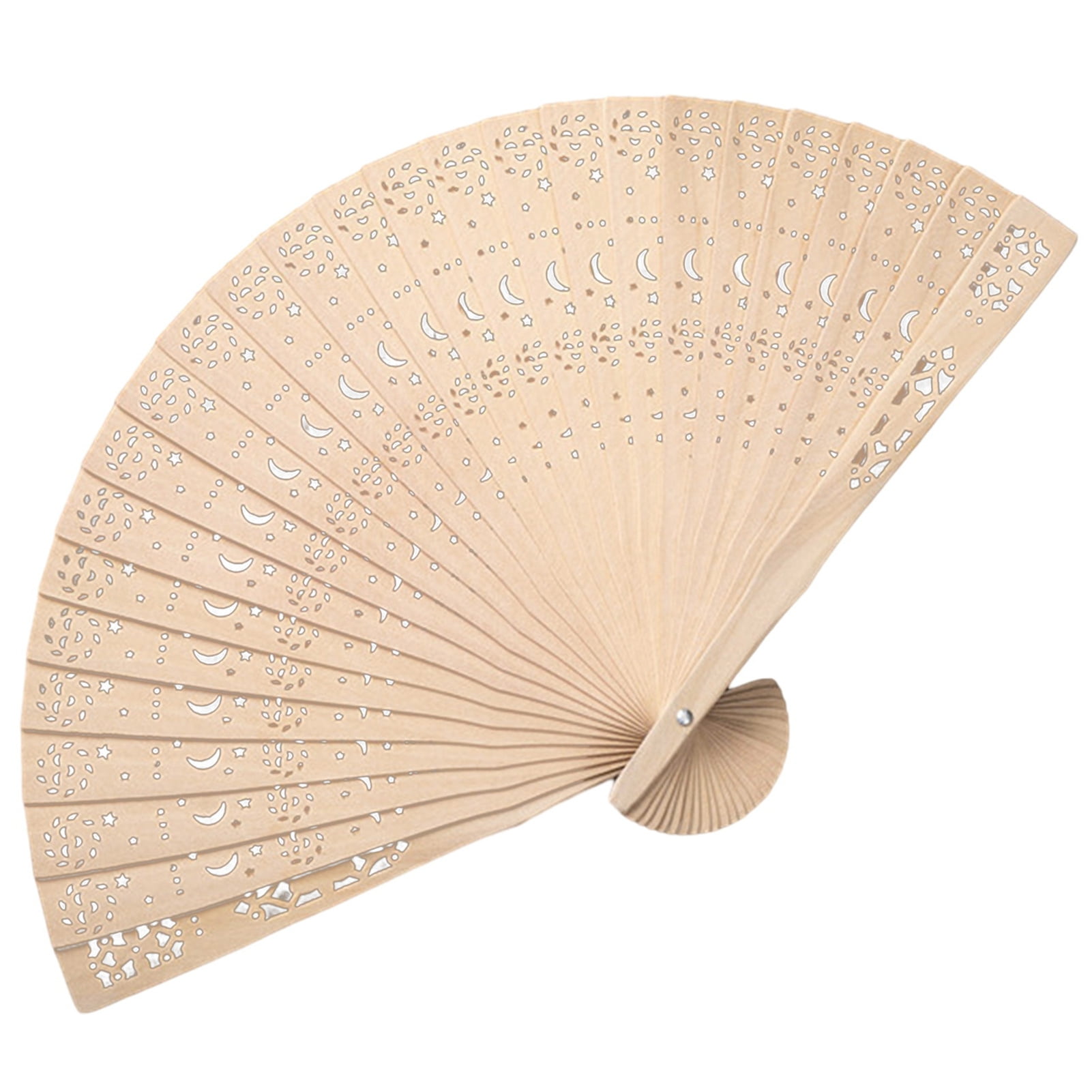 ZNNT 1/10/20Pcs Wooden Folding Fan Hollow Ribs Portable Summer Hand ...