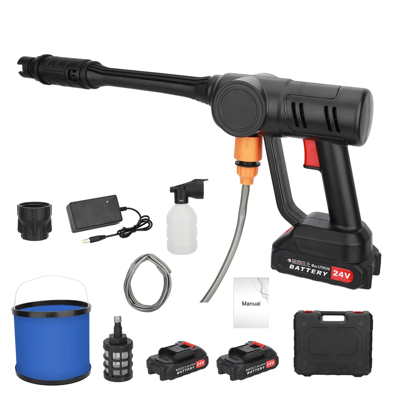 ZNNT 1.5Ah 21V Cordless Pressure Washer with 2 Rechargeable Battery, 16 ...