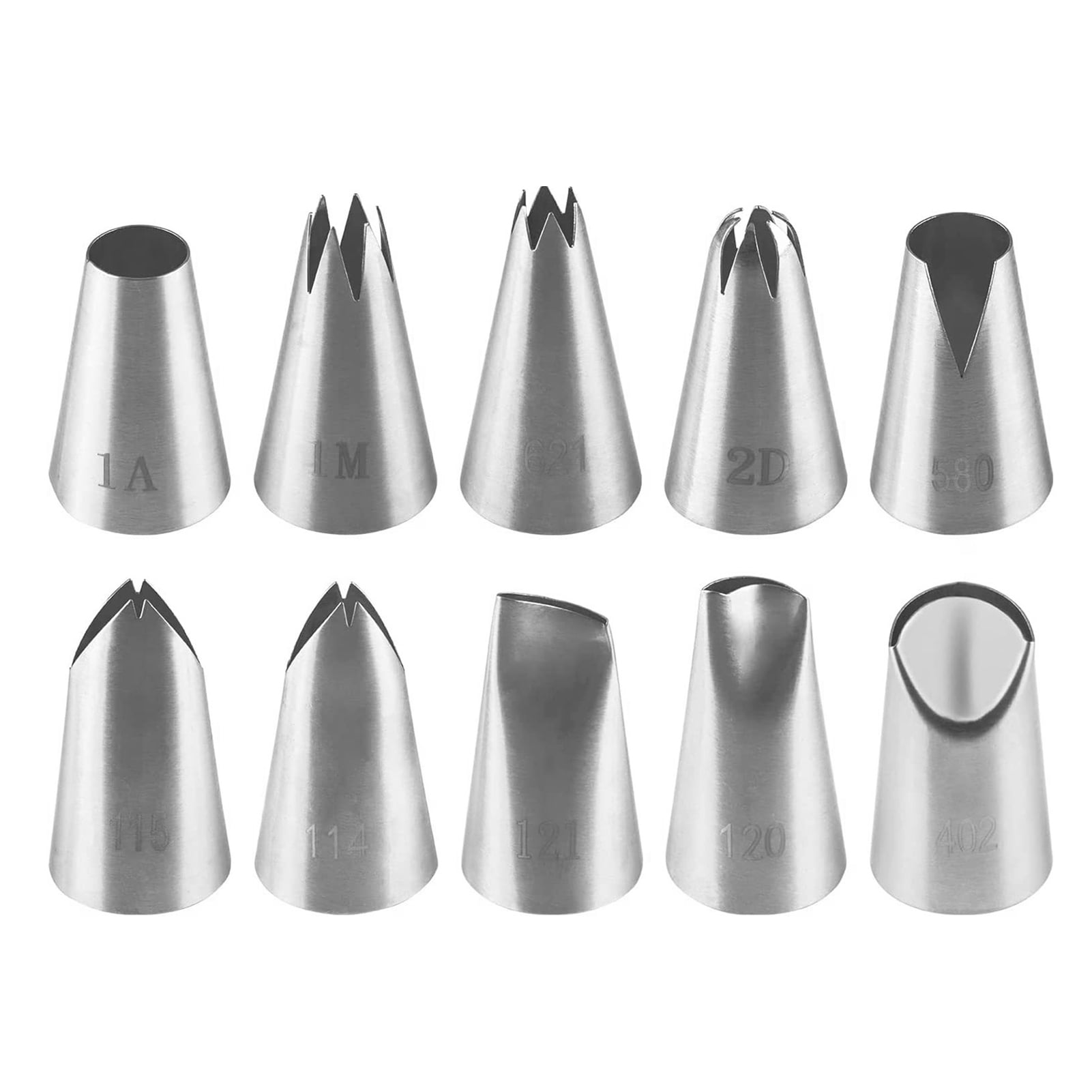 ZNNT 10Pcs Stainless Steel Piping Nozzles Set for Cakes Biscuits ...