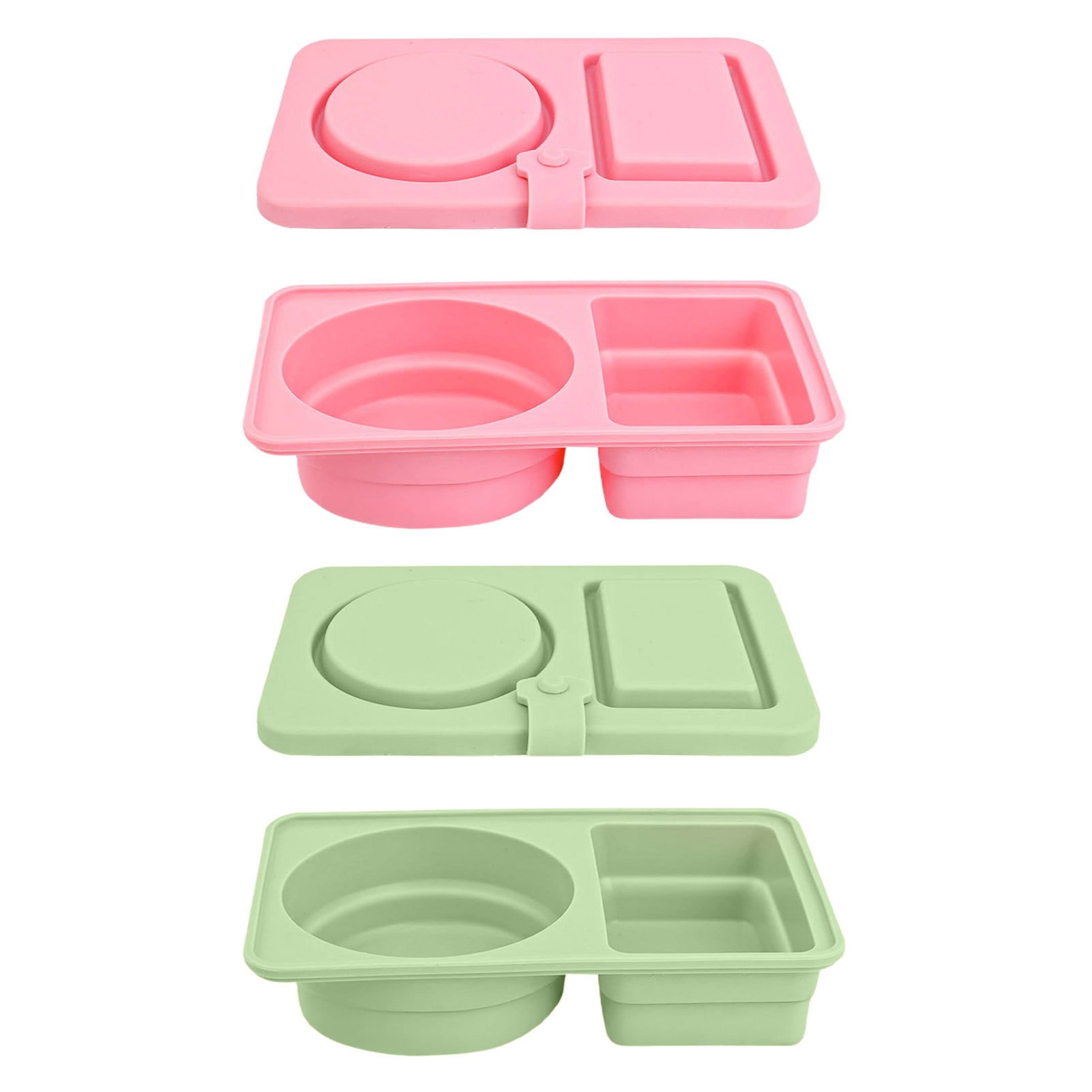 ZNNT 2/4Pcs Double Compartment Dressing Containers with Lid Foldable ...