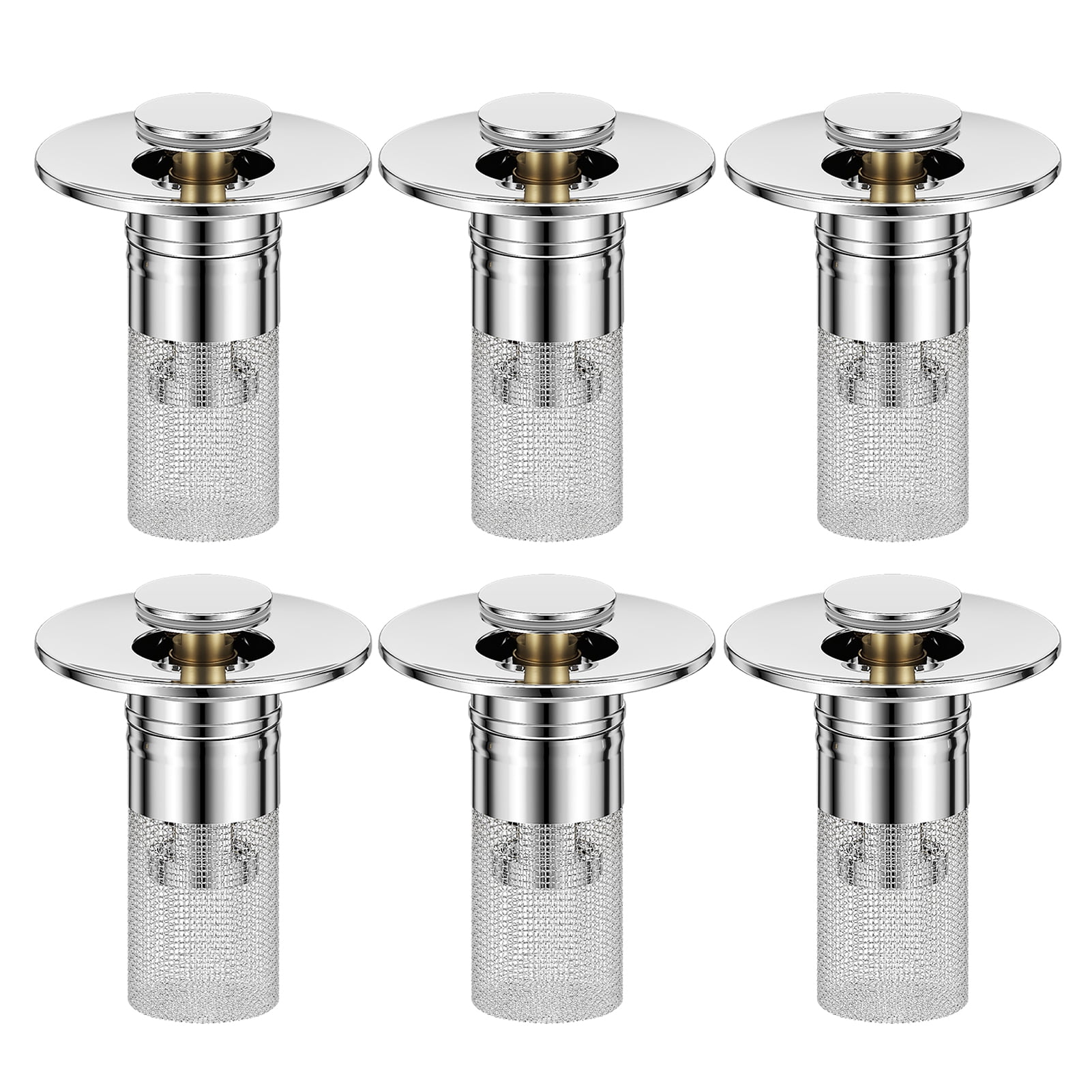 ZNNT 3/6Pcs Pop-up Sink Drain Filter Bathroom Sink Stopper Stainless ...