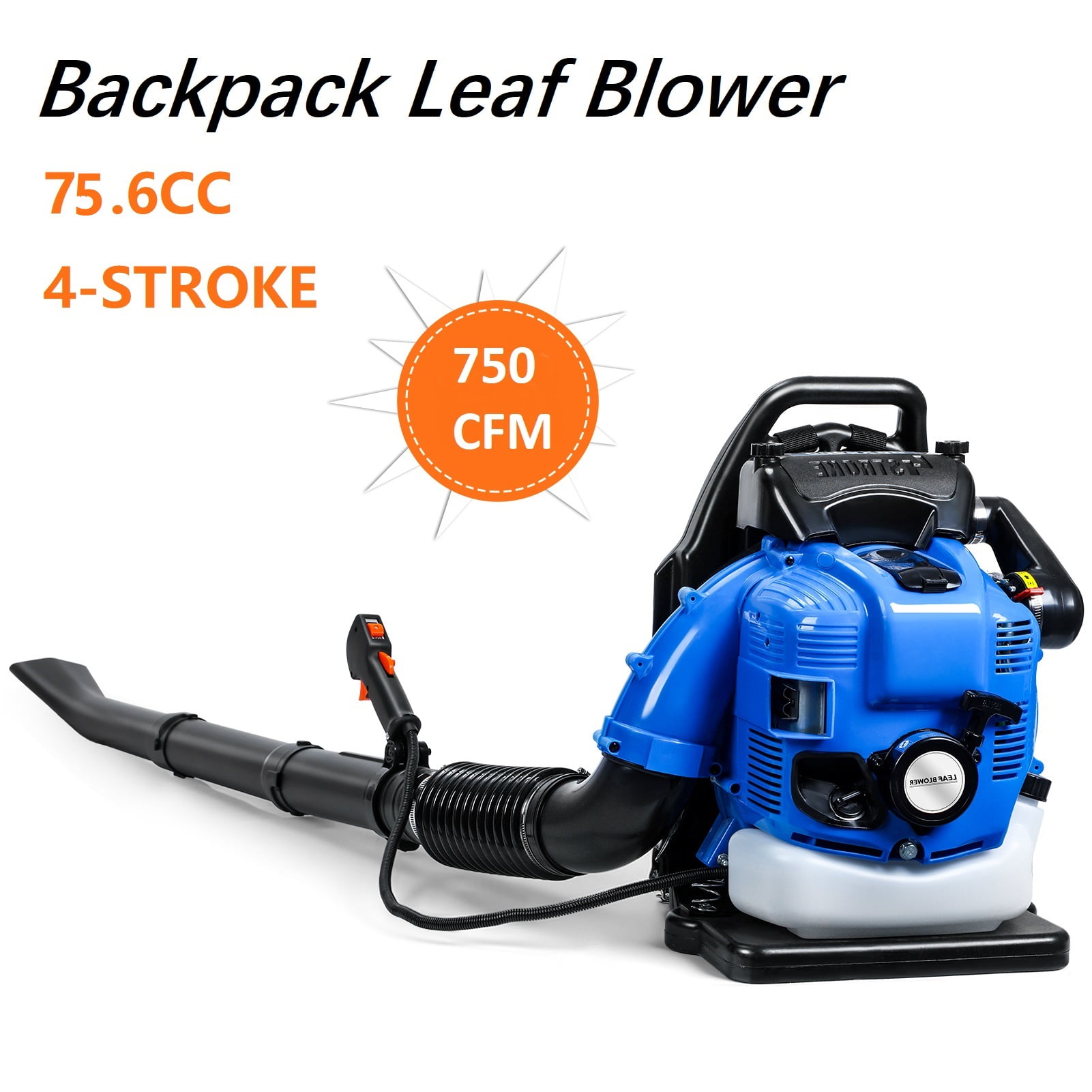 ZNNT 75 6 4 Stroke Gas Powered Backpack Leaf Blower for Lawn Care 750 CFM 205 MPH Blue - Walmart.com