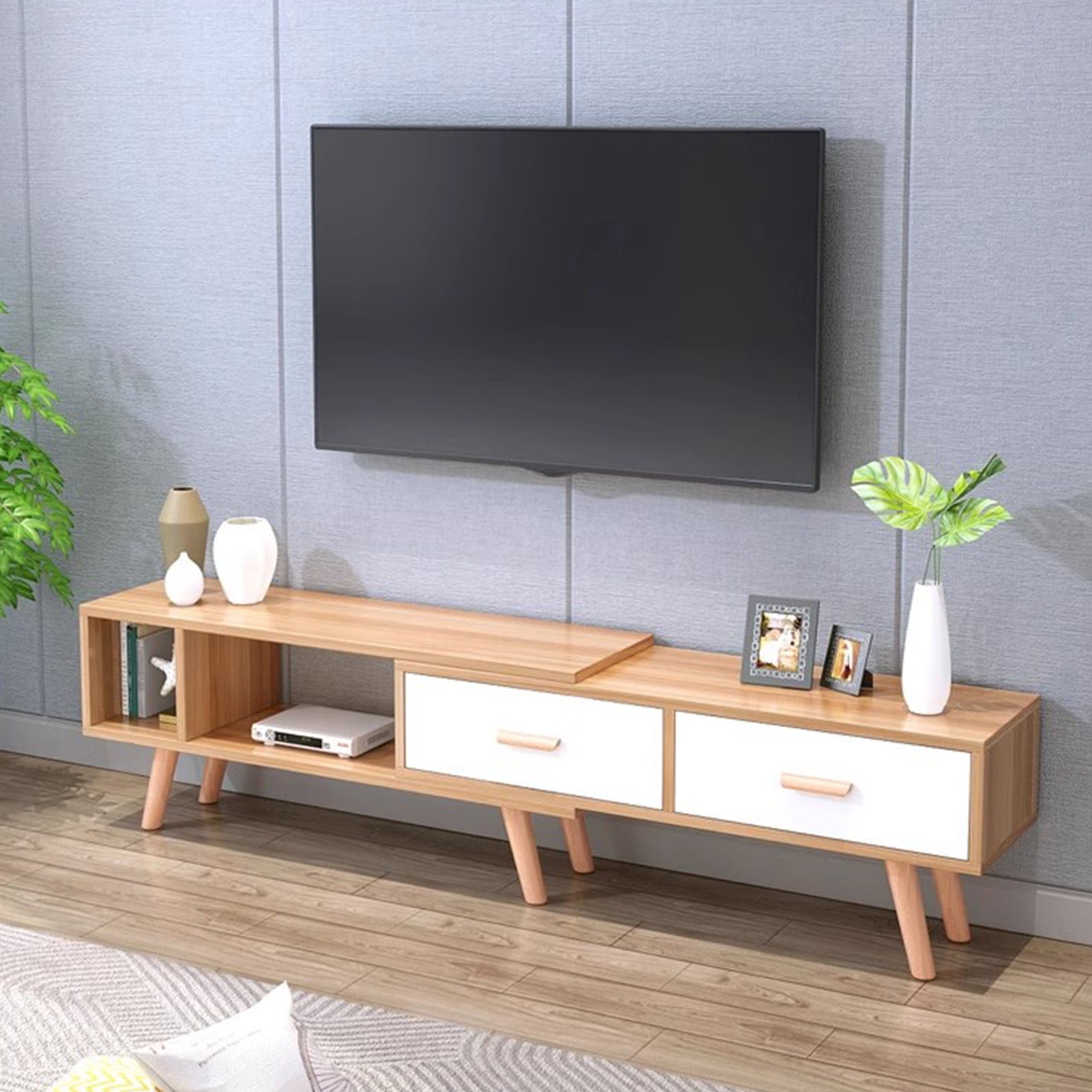 ZNNT 78" TV Stand for 85" TVs, Retractable Media Entertainment Center ...