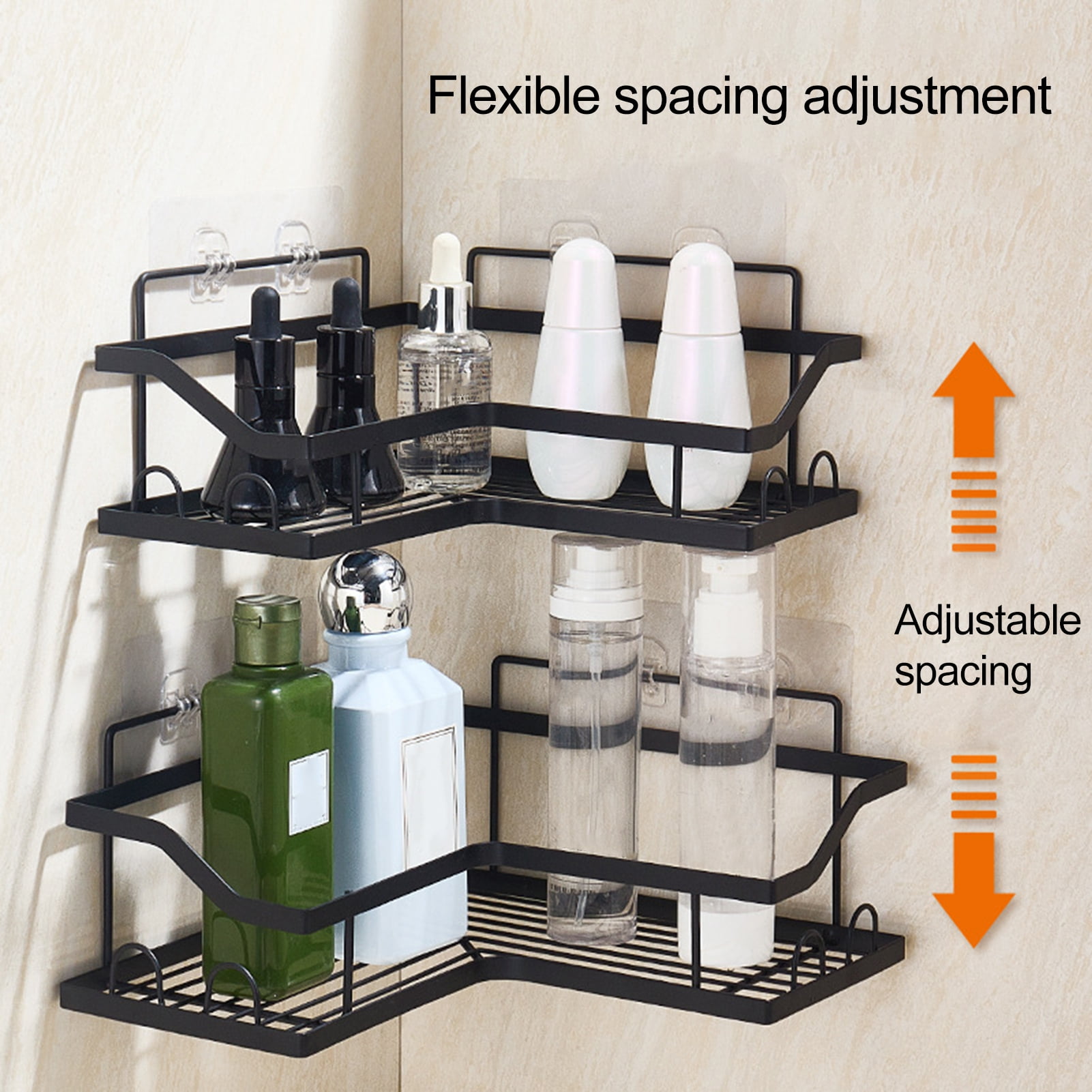 ZNNT Bathroom Storage Rack Corner Shower Caddy Strong Load-bearing L ...